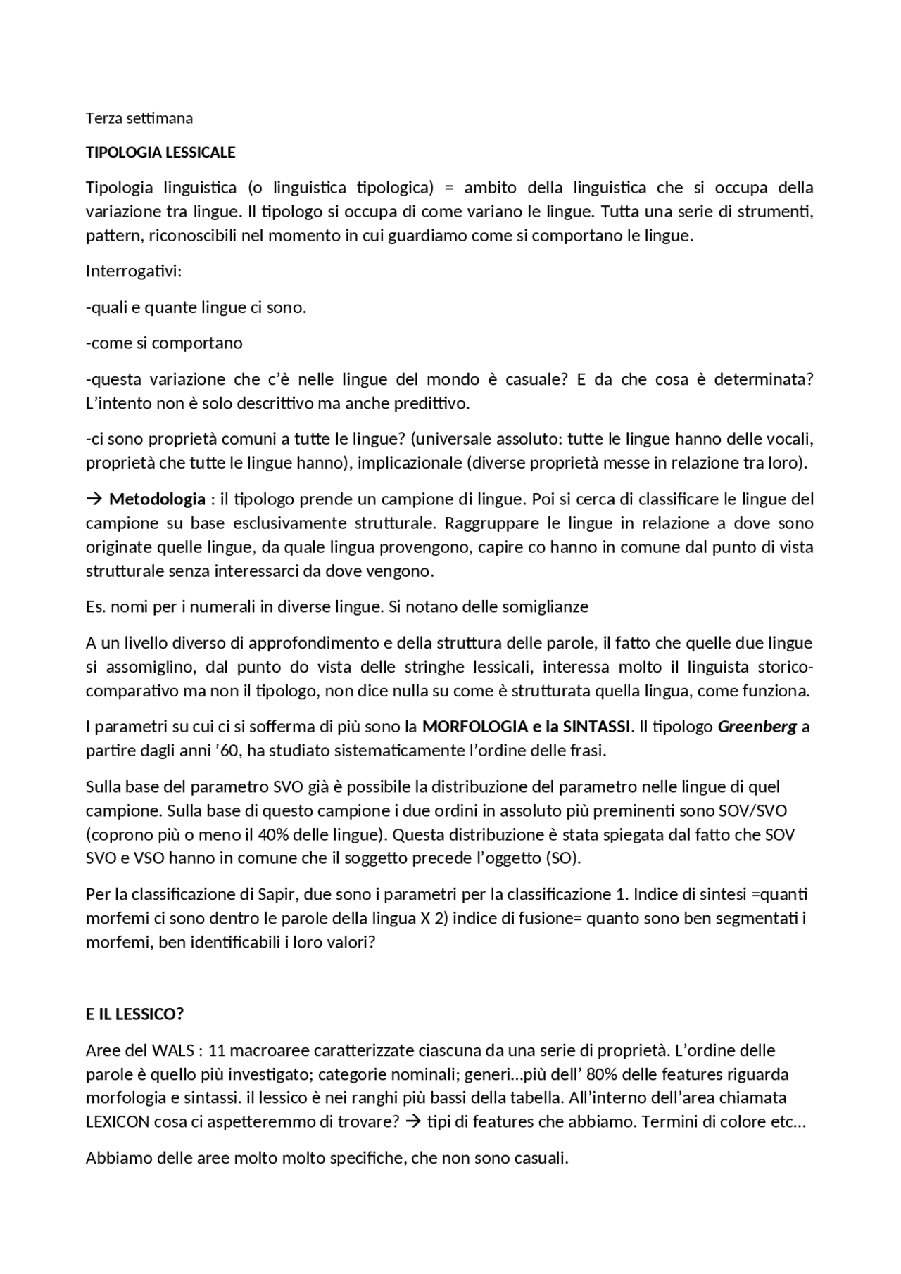 Appunti Di Semantica E Lessico Docsity