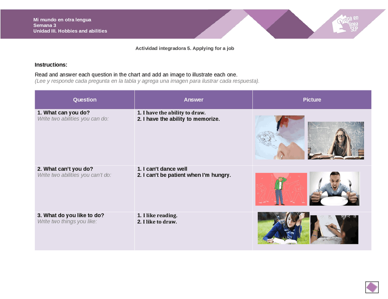 Actividad Integradora 5 Módulo 6 Apuntes De Inglés Docsity
