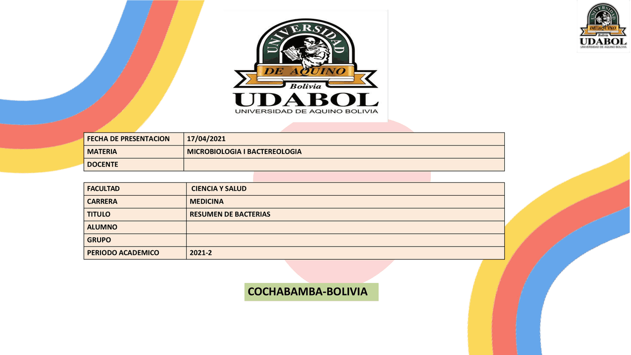 Resumen De Bacterias Slide Di Microbiologia Docsity