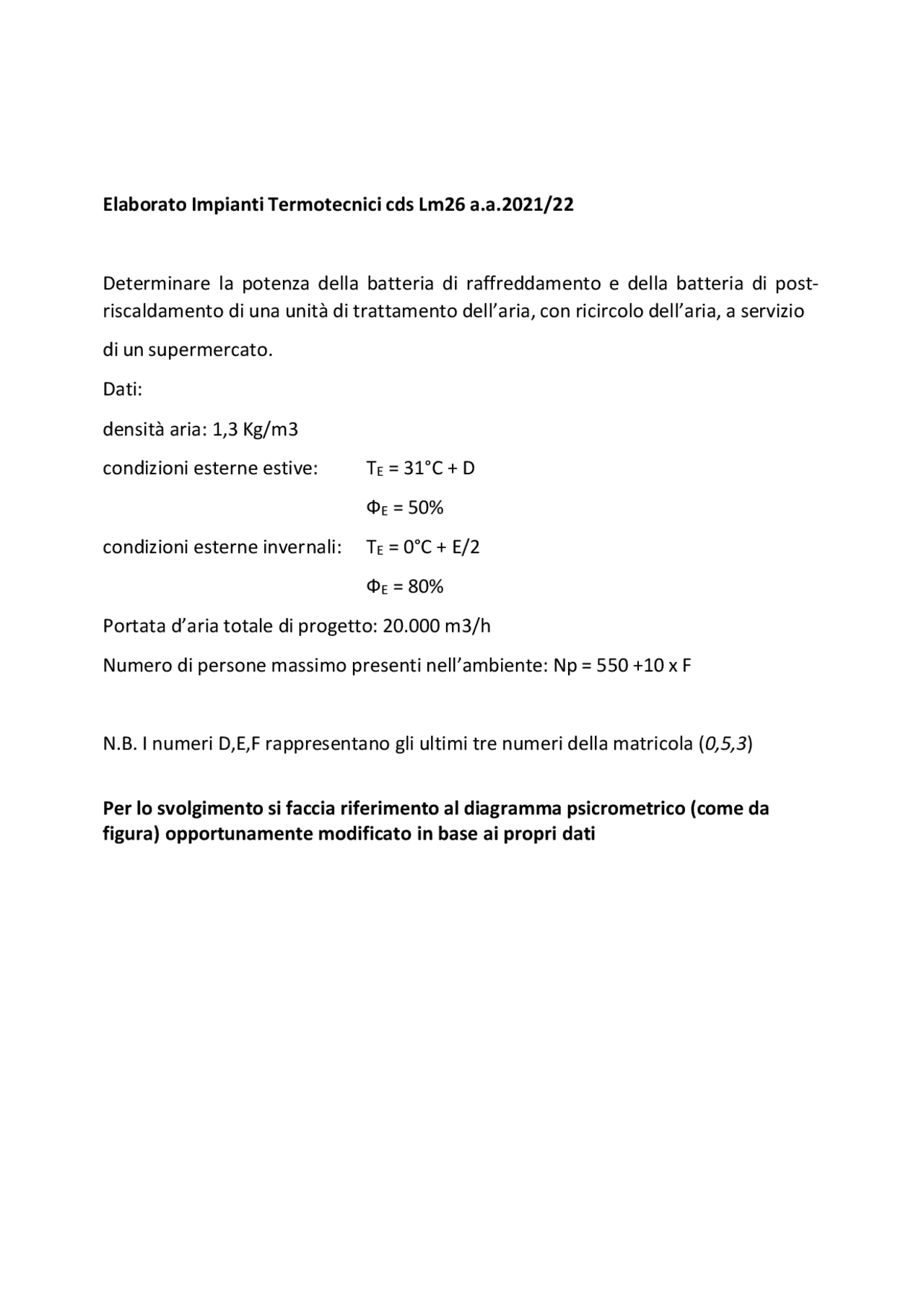 Elaborato Impianti Termotecnici Prove Desame Di Impianti Tecnici