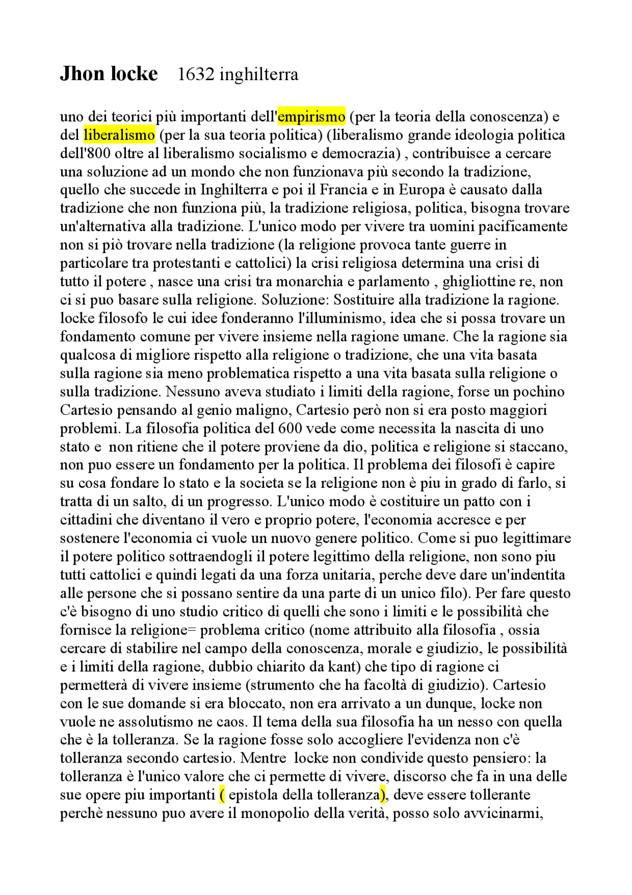 Locke Hume E Kant Docsity