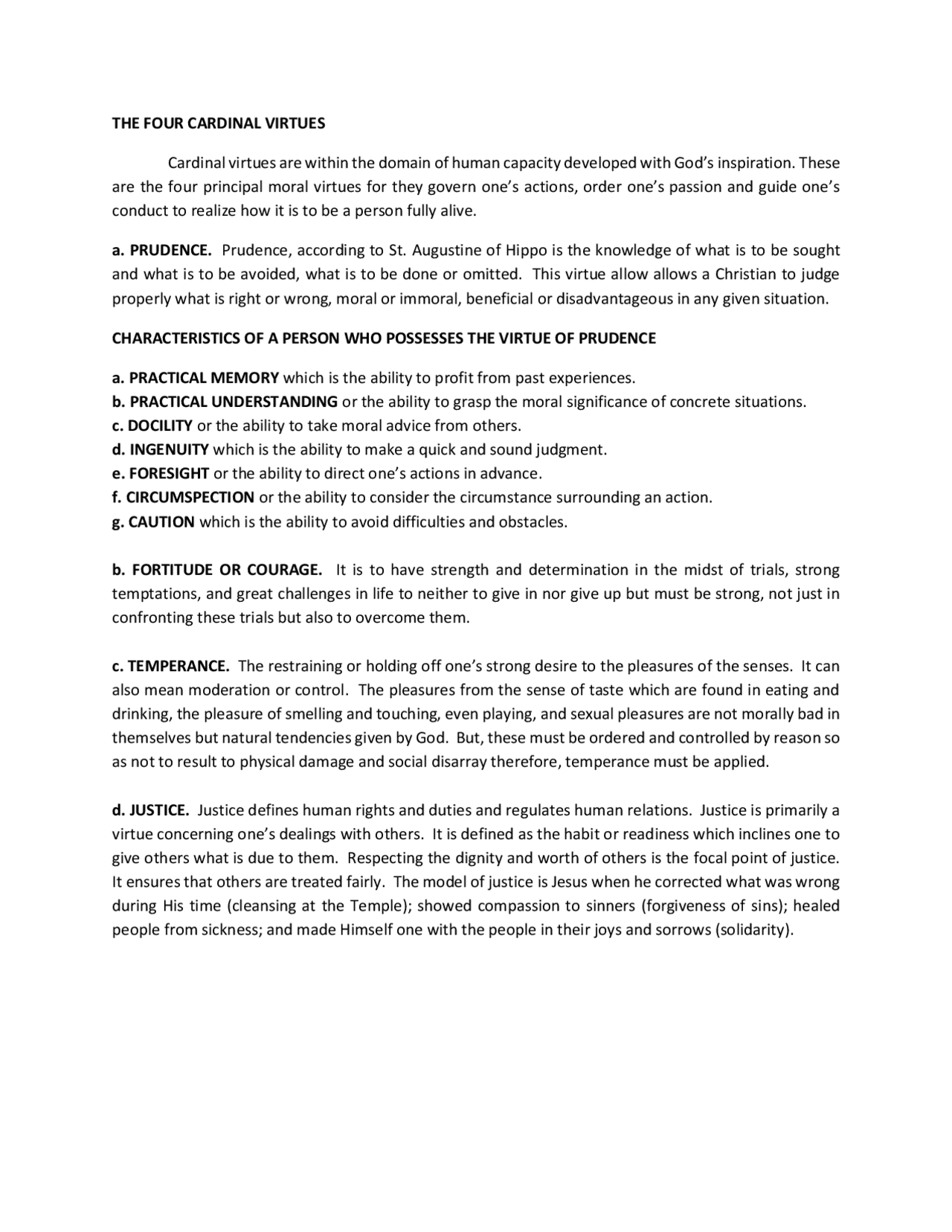 Cardinal Virtues for Students to help them in doing morally good than ...