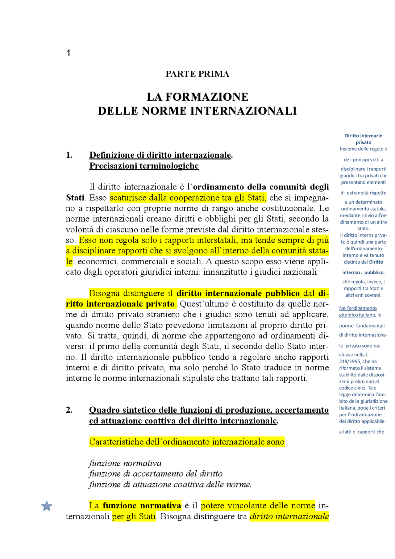 Diritto Internazionale Sintesi Completa Docsity