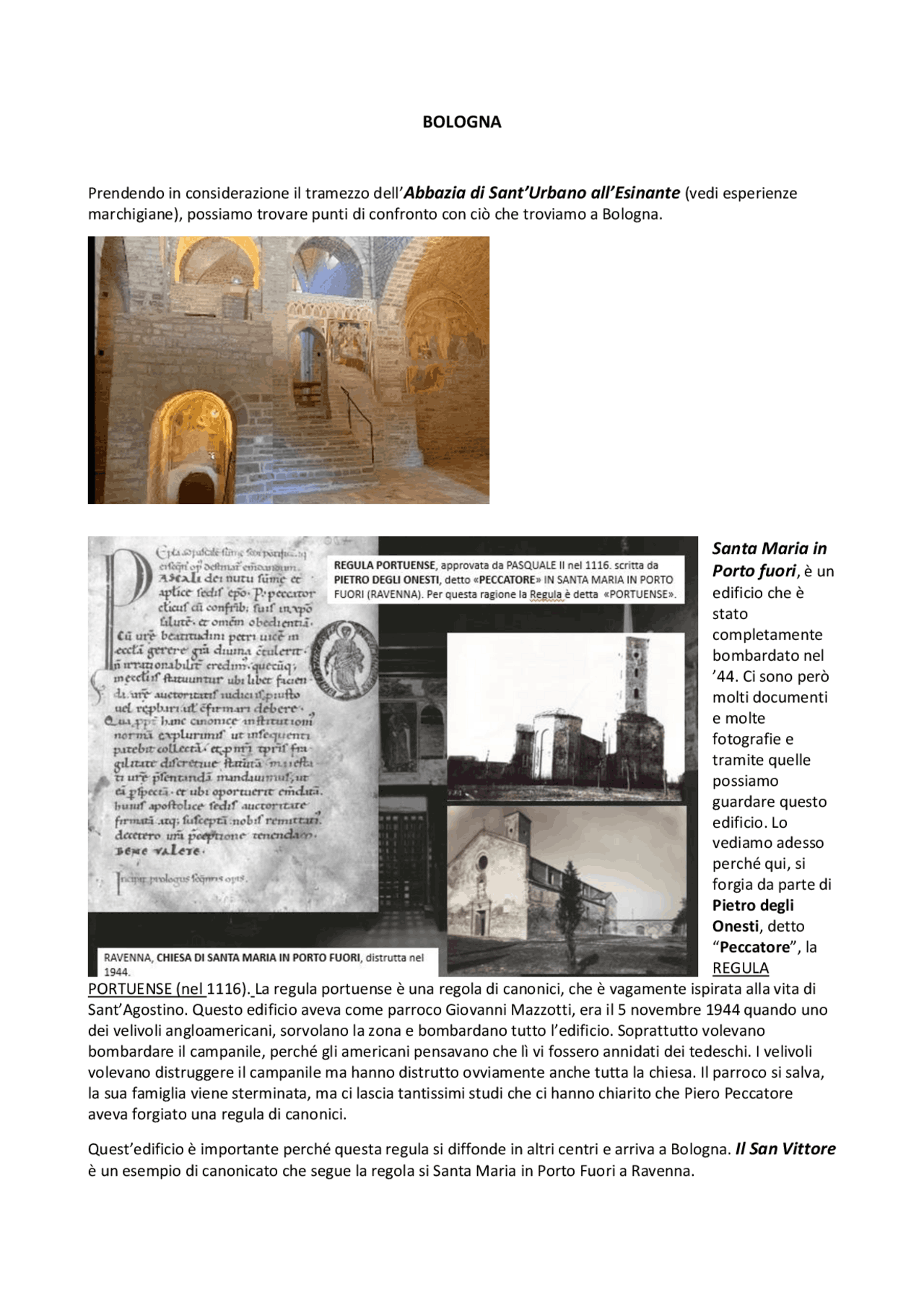 Appunti Sulla Parte Monografica Di Bologna Fabio Massaccesi Docsity