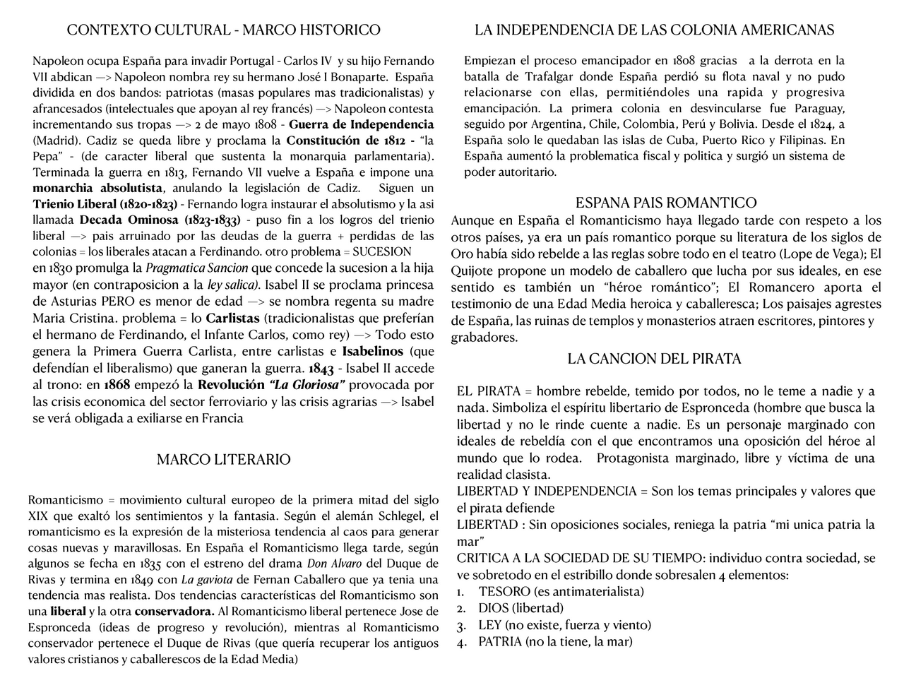 Appunti Letteratura Spagnola Docsity