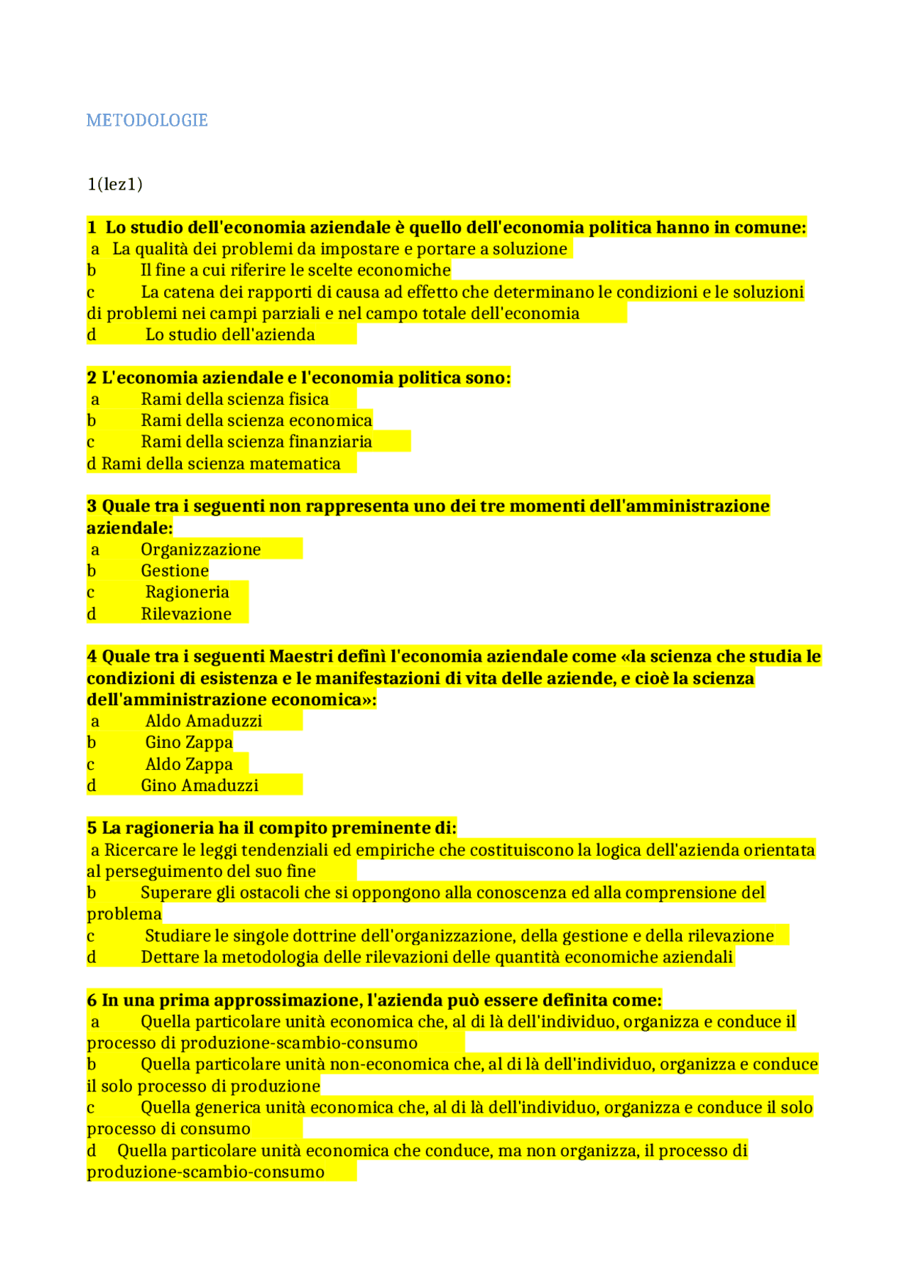 Metodologie Unipegaso Docsity