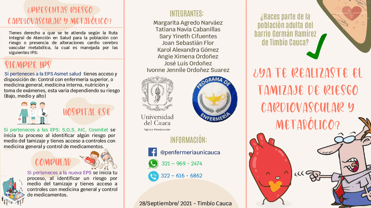 Folleto de riesgo cardiovascular - Docsity