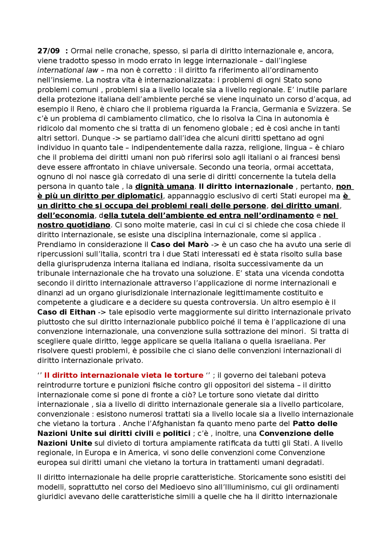 Appunti Di Diritto Internazionale Docsity