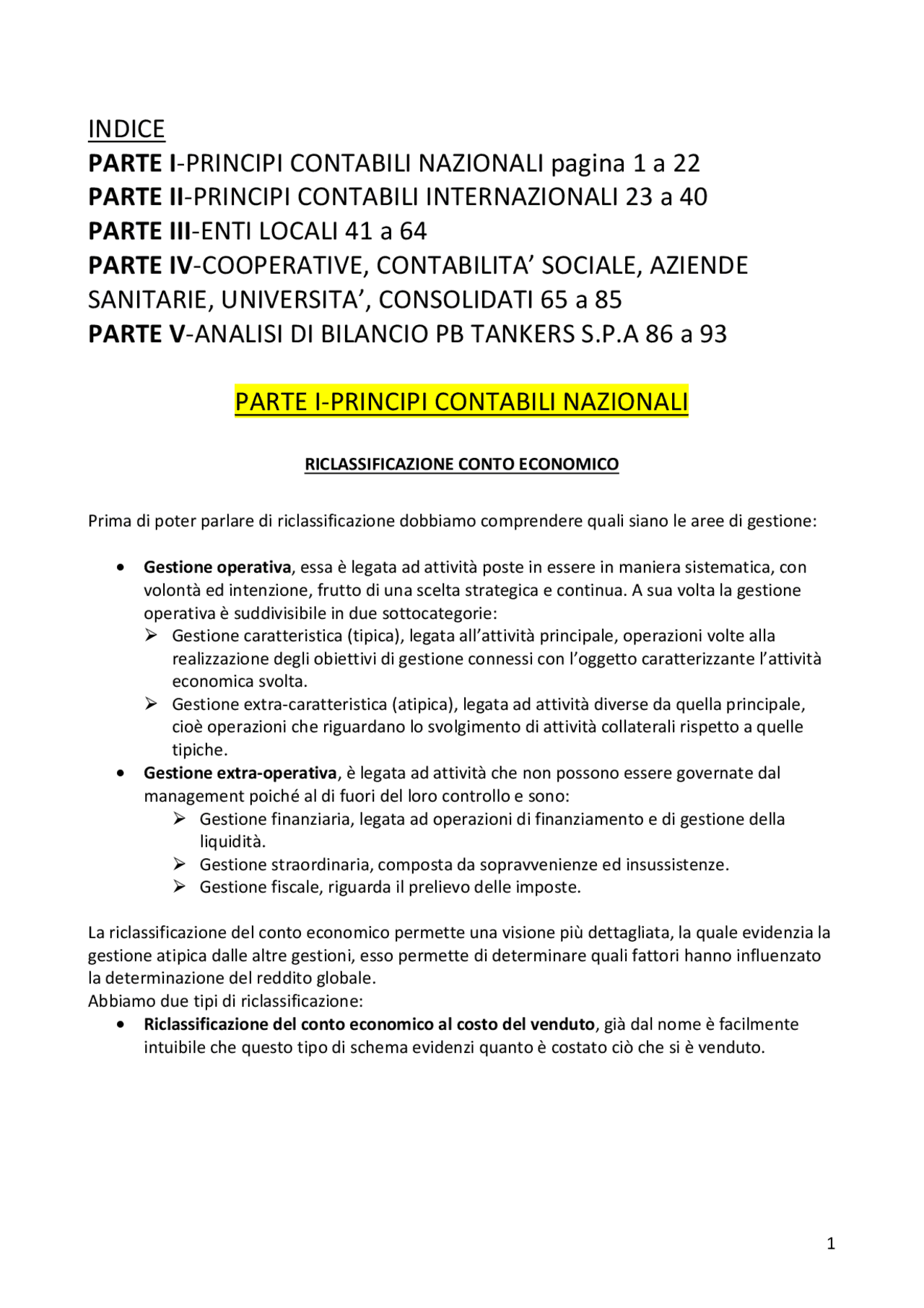 Riassunti Bilanci L 18 Docsity