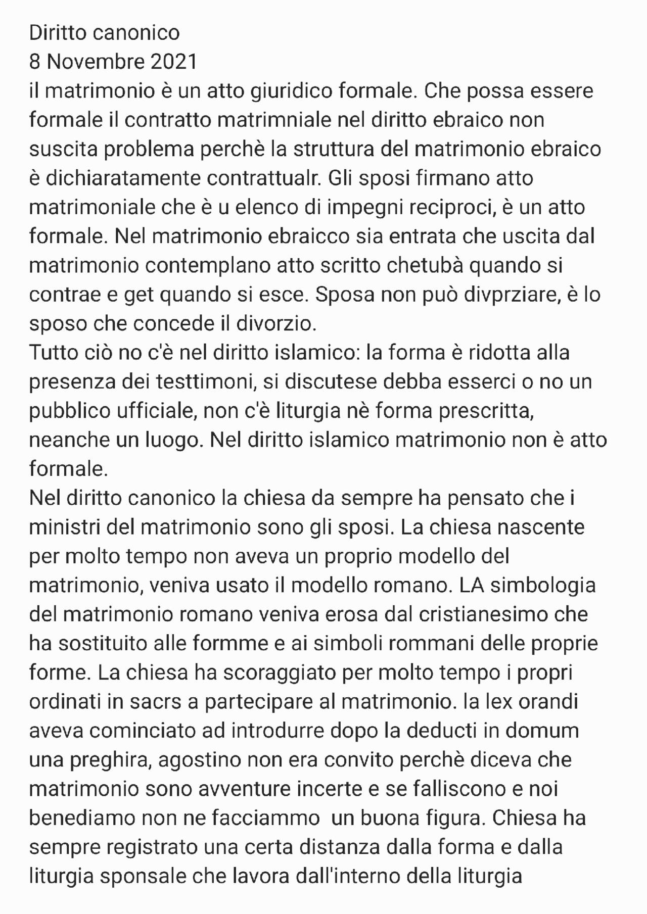 Appunti Diritto Canonico Docsity