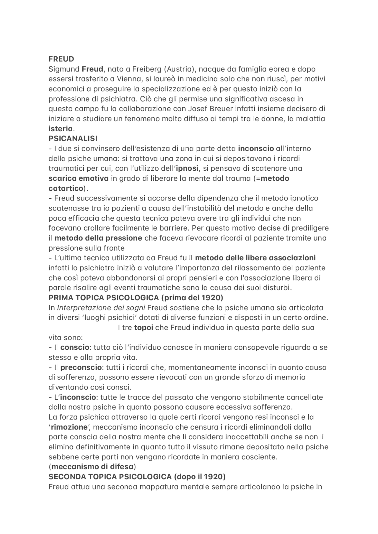 Filosofia Di Freud Riassunto Docsity