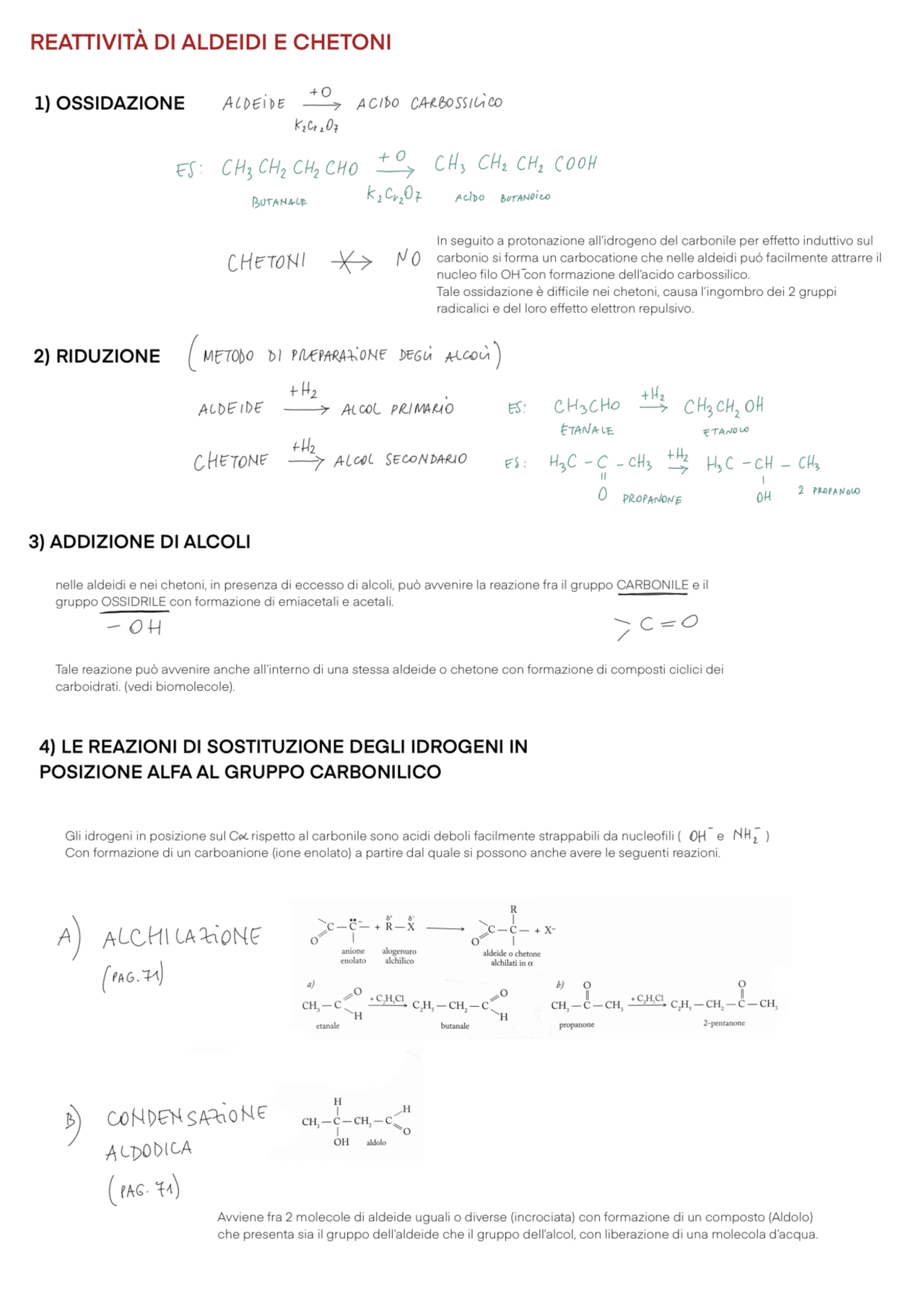 Reattività Di Aldeidi E Chetoni Docsity