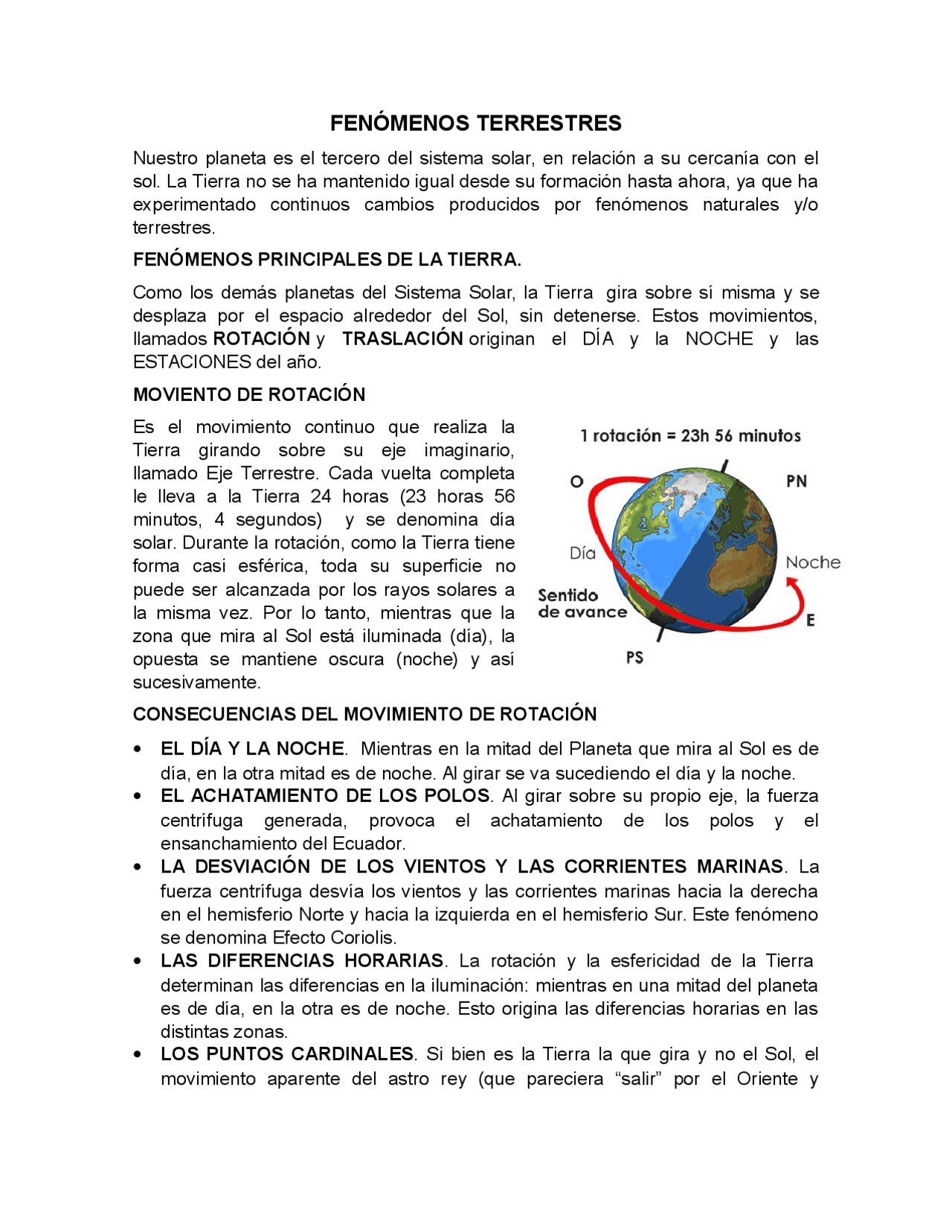 Fenomenos terrestres - Docsity