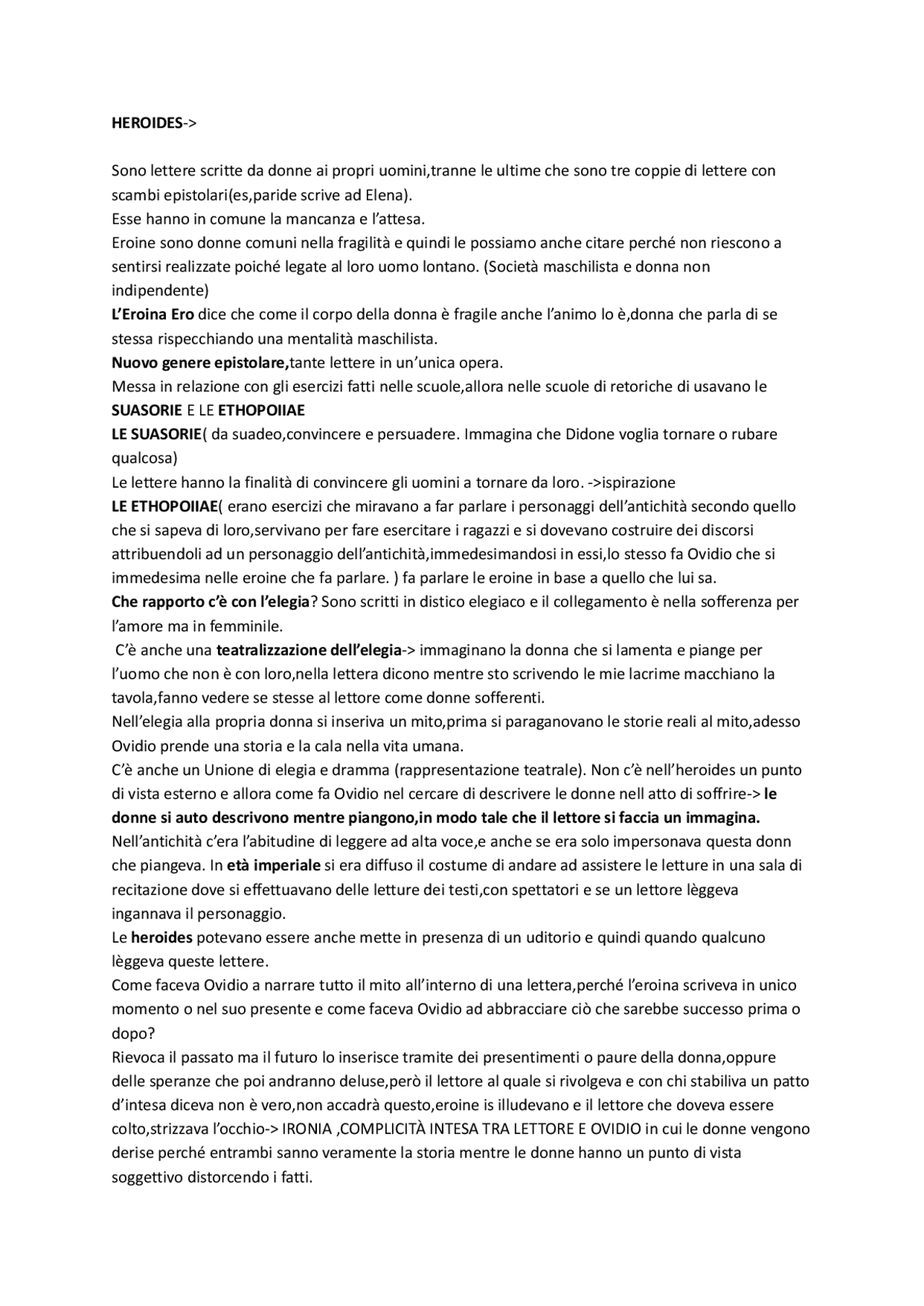 Le Heroides di ovidio - Docsity