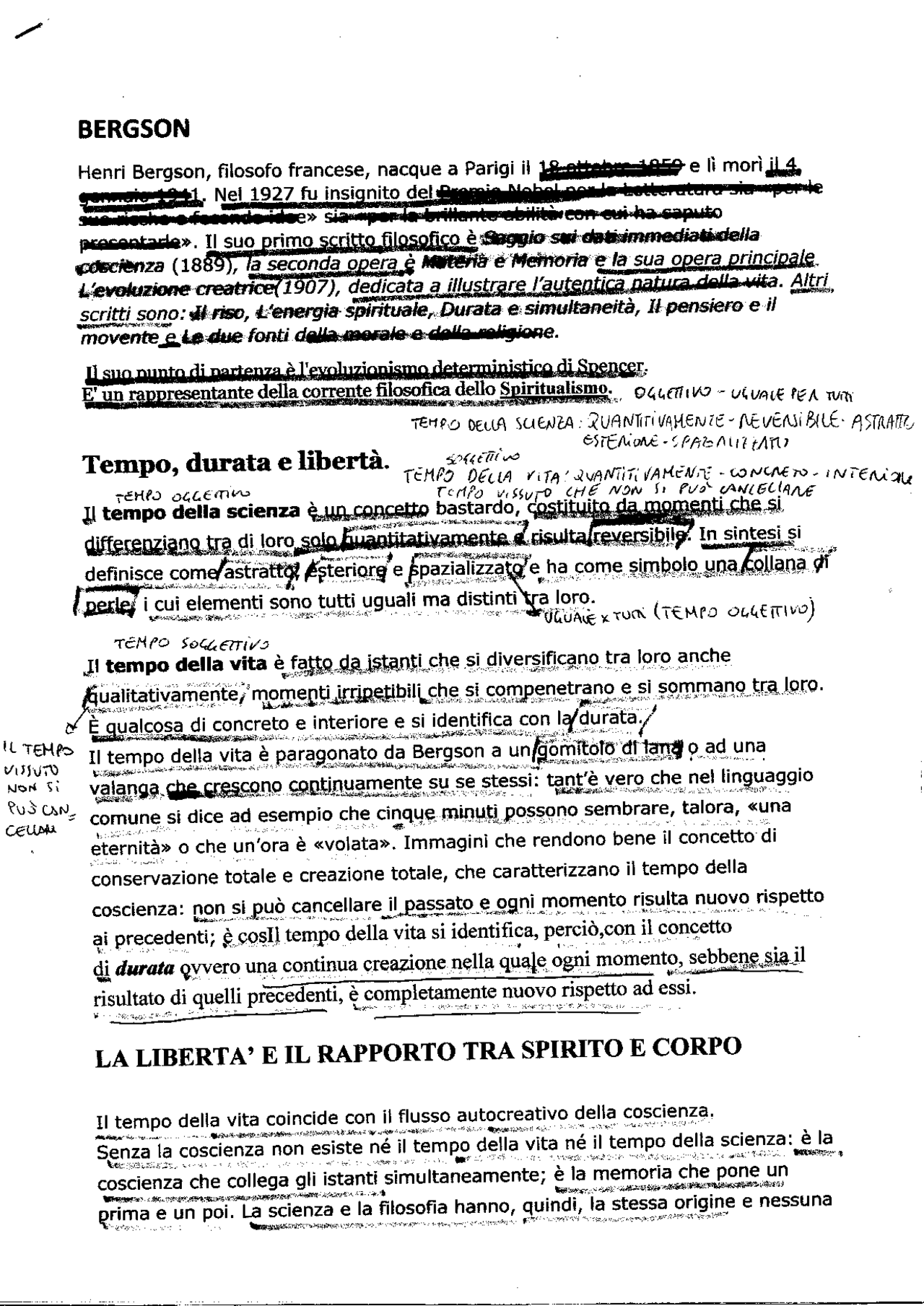 Bergson Filosofia Docsity