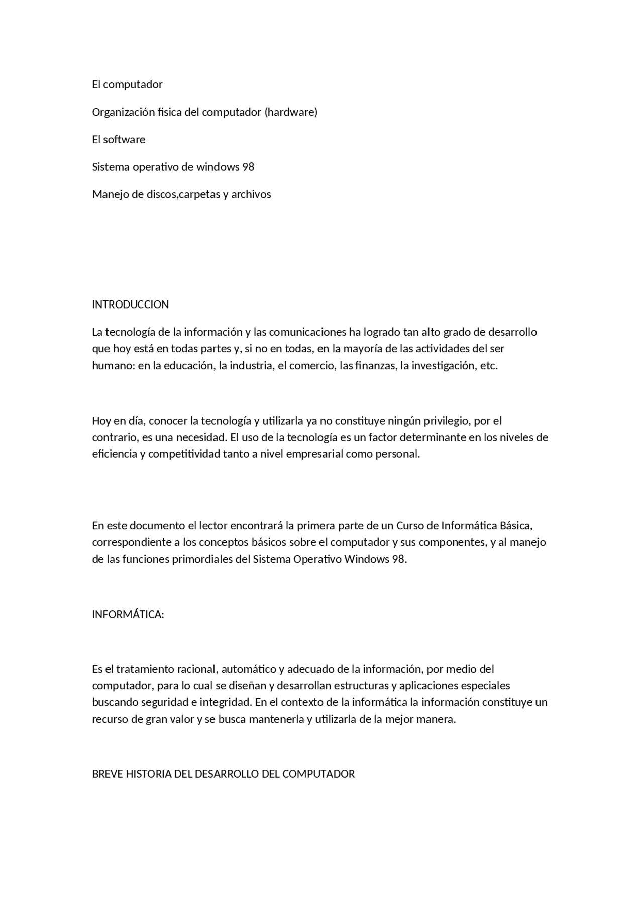 Partes Del Computador Hardware Docsity