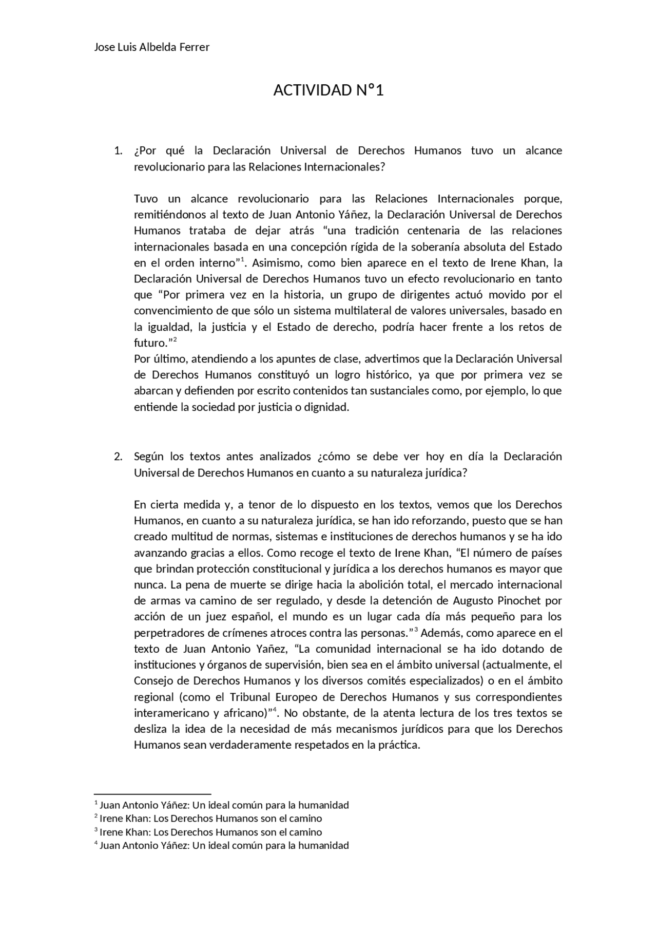 PRACTICA 1 DERECHOS HUMANOS - Docsity