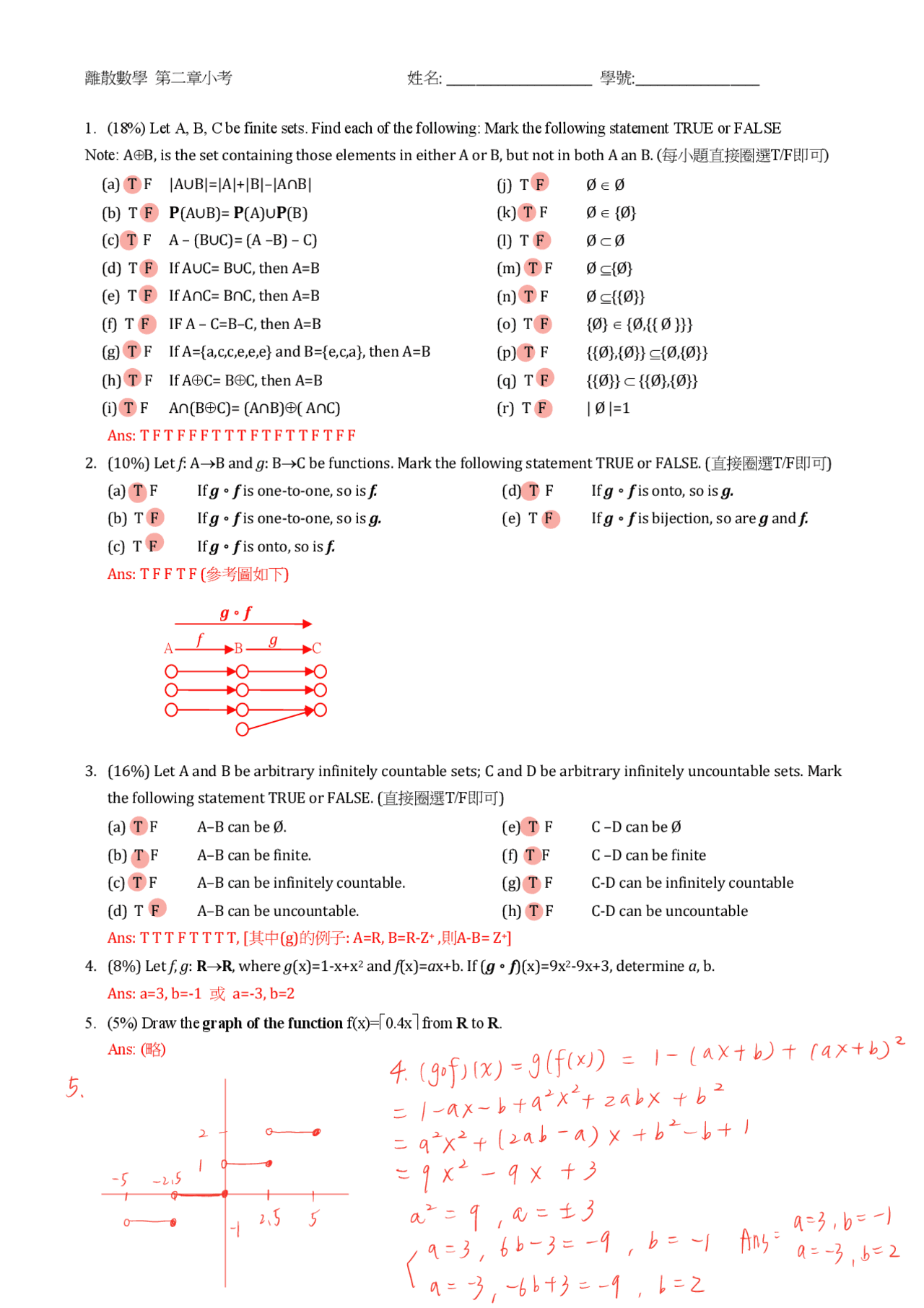 Discrete Mathematics 2 Exams Discrete Mathematics Docsity