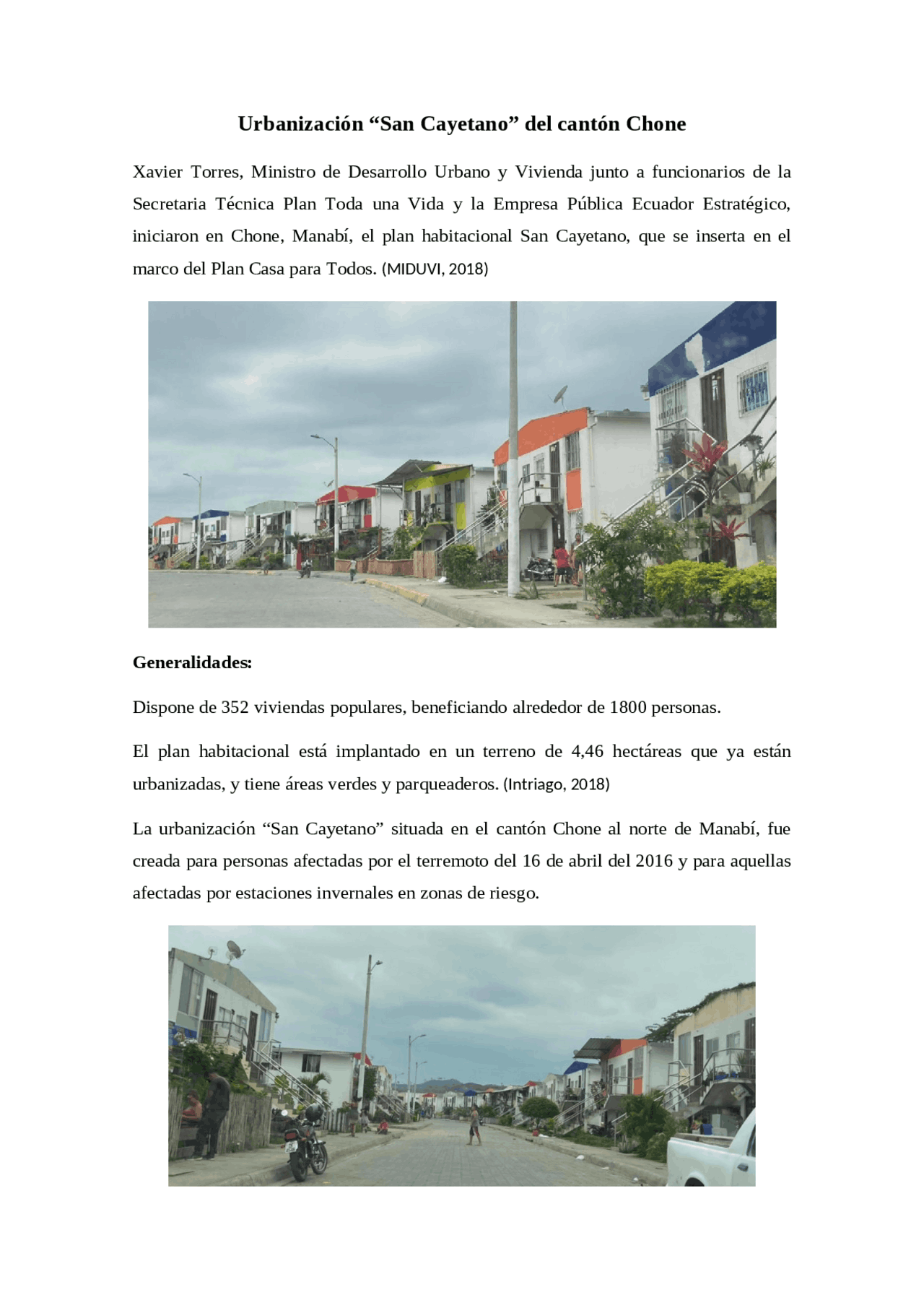 Urbanizacion en el canton de chone - Docsity