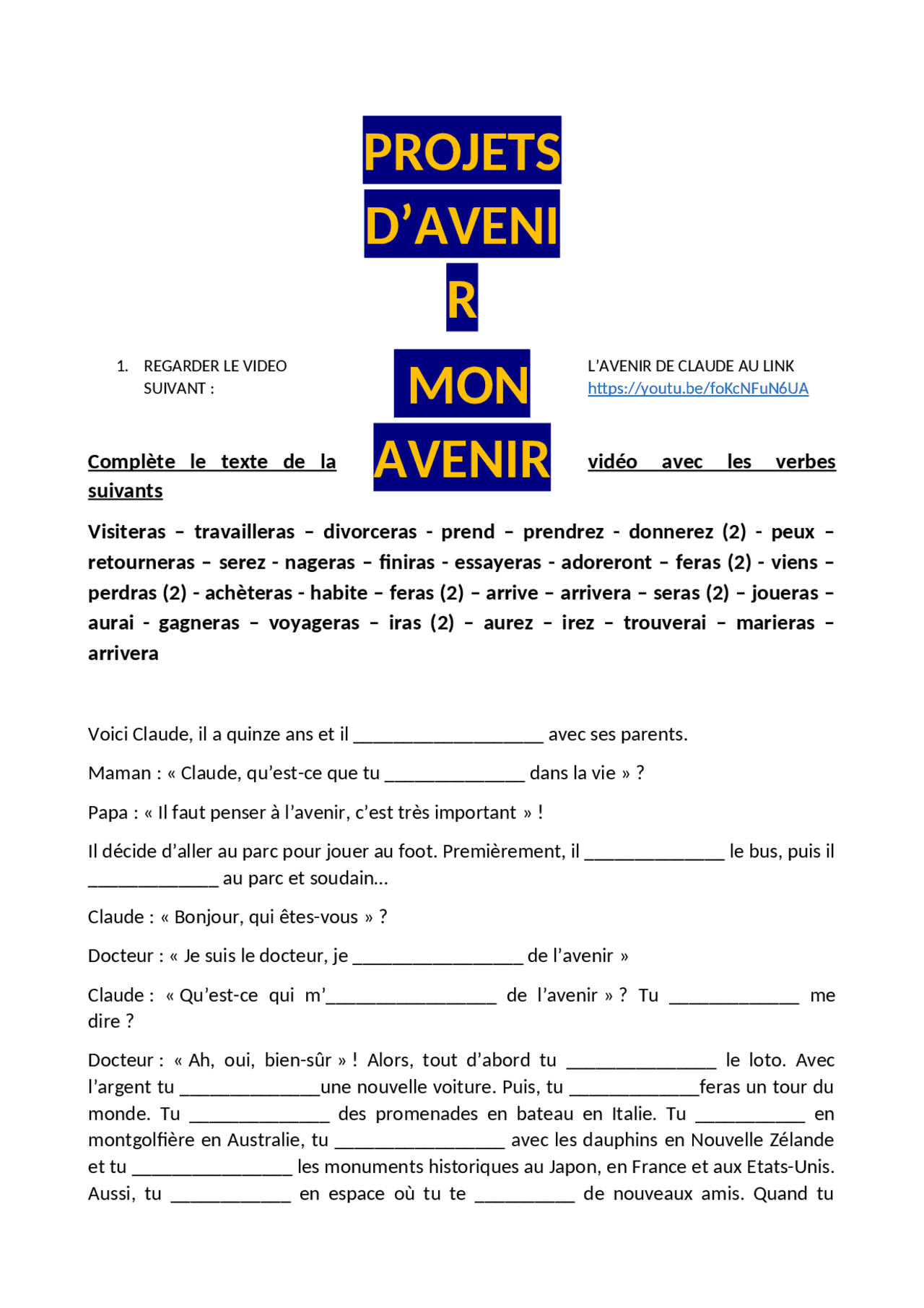 Les projets d'avenir - Docsity