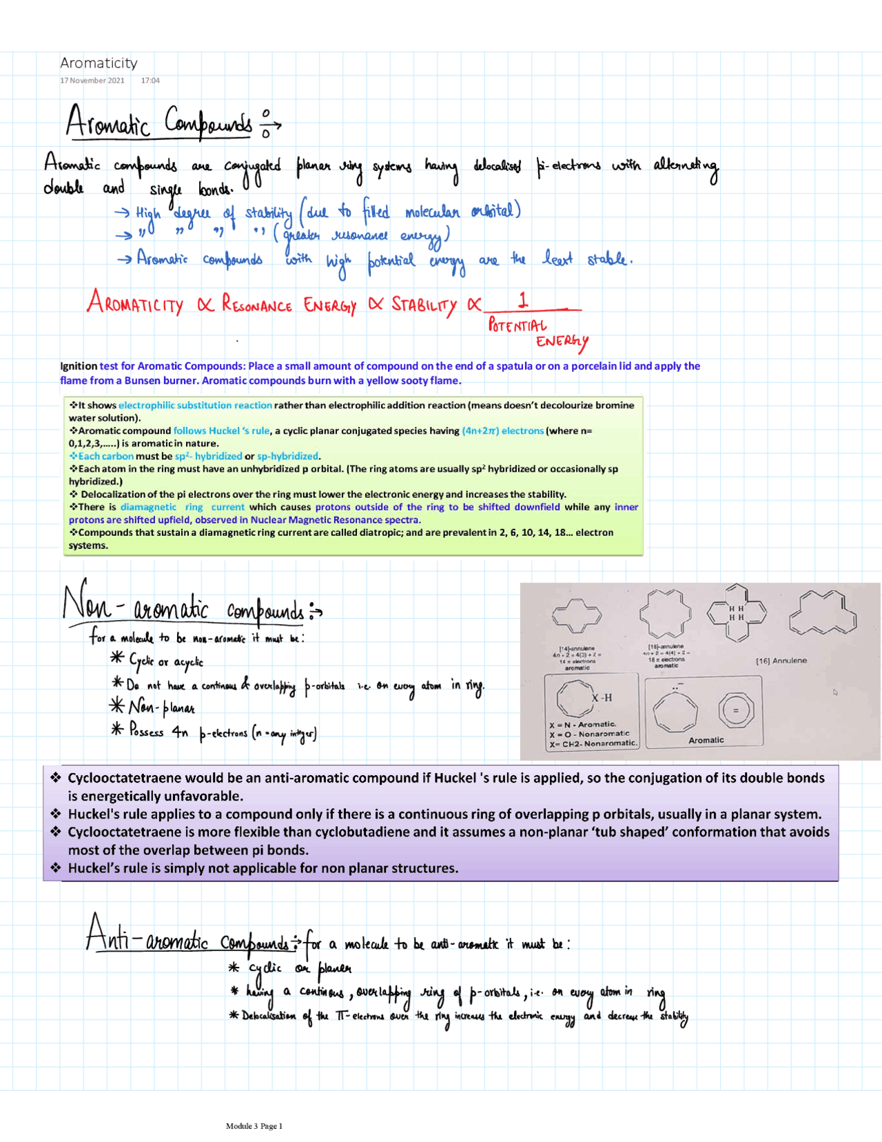 Aromaticity And Aromatic Compounds Docsity