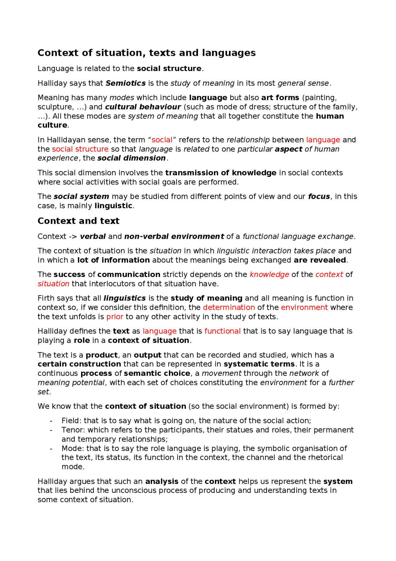 Text And Languages Text And Context Docsity