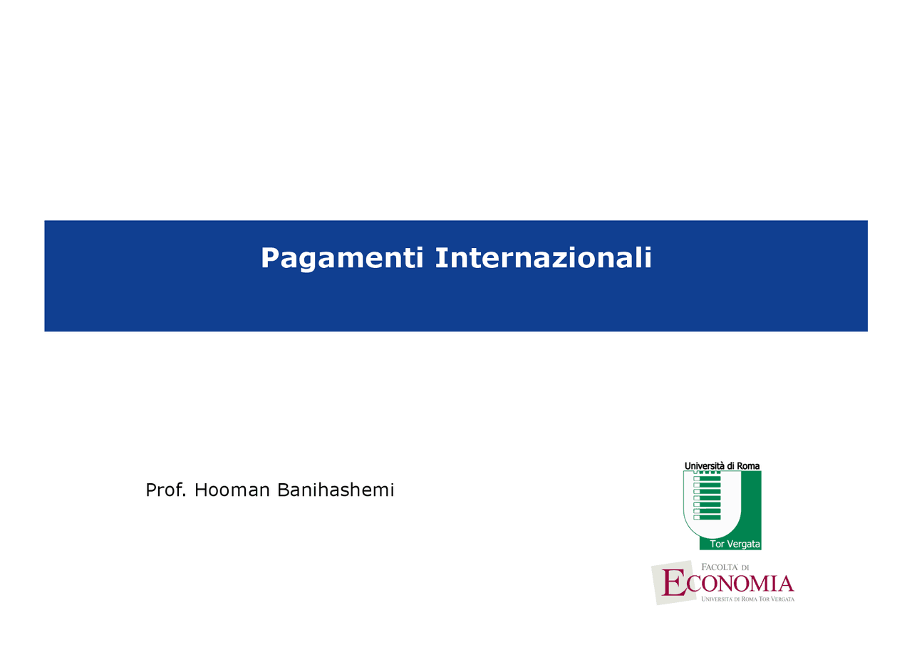 Economia E Gestione Delle Imprese Internazionali Docsity