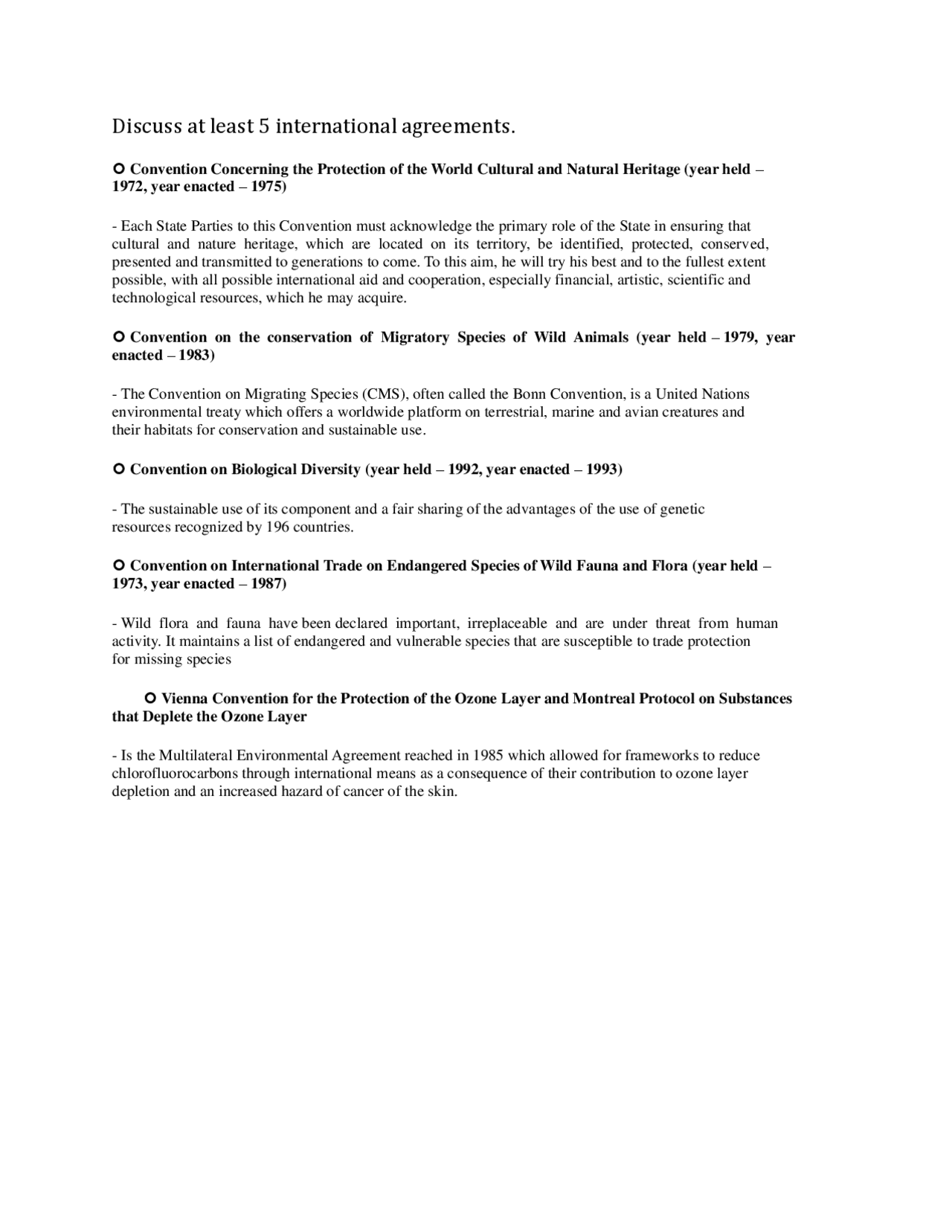 International Agreements Docsity