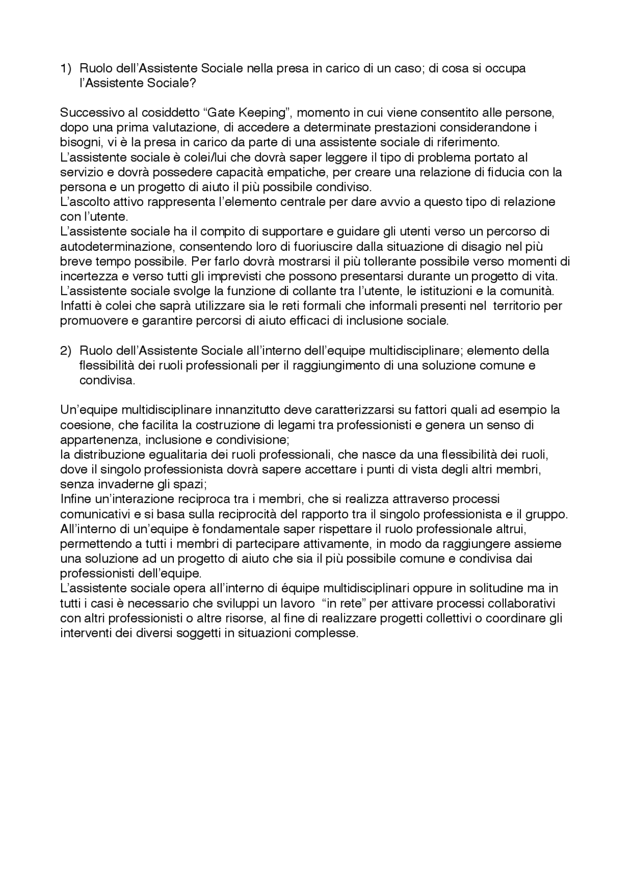 Chi è Lassistente Sociale Docsity