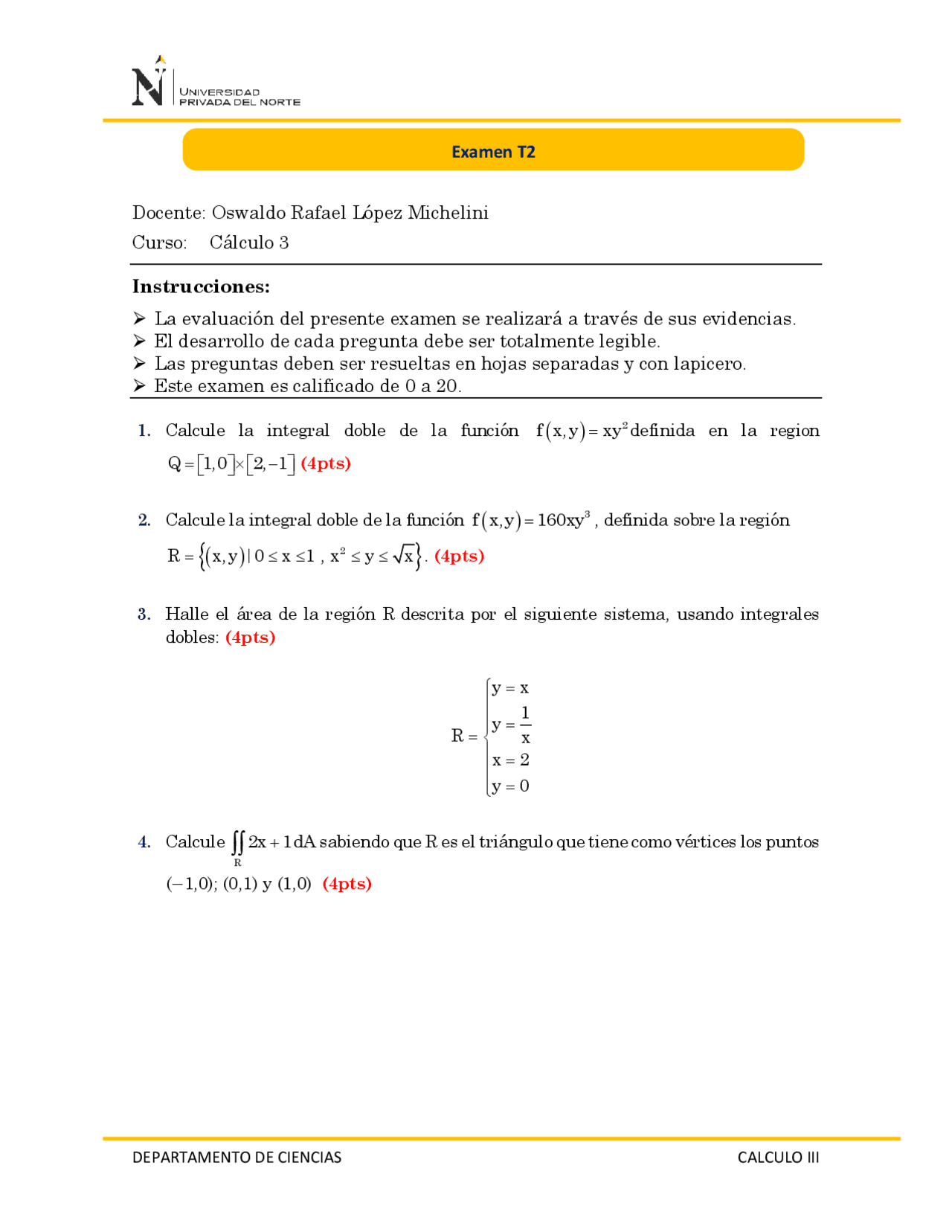 Examen T2 Calculo 03 Upn Wa Docsity