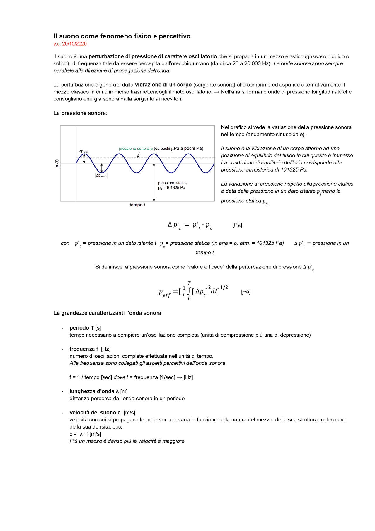 Appunti Fisica Tecnicaacustica Docsity