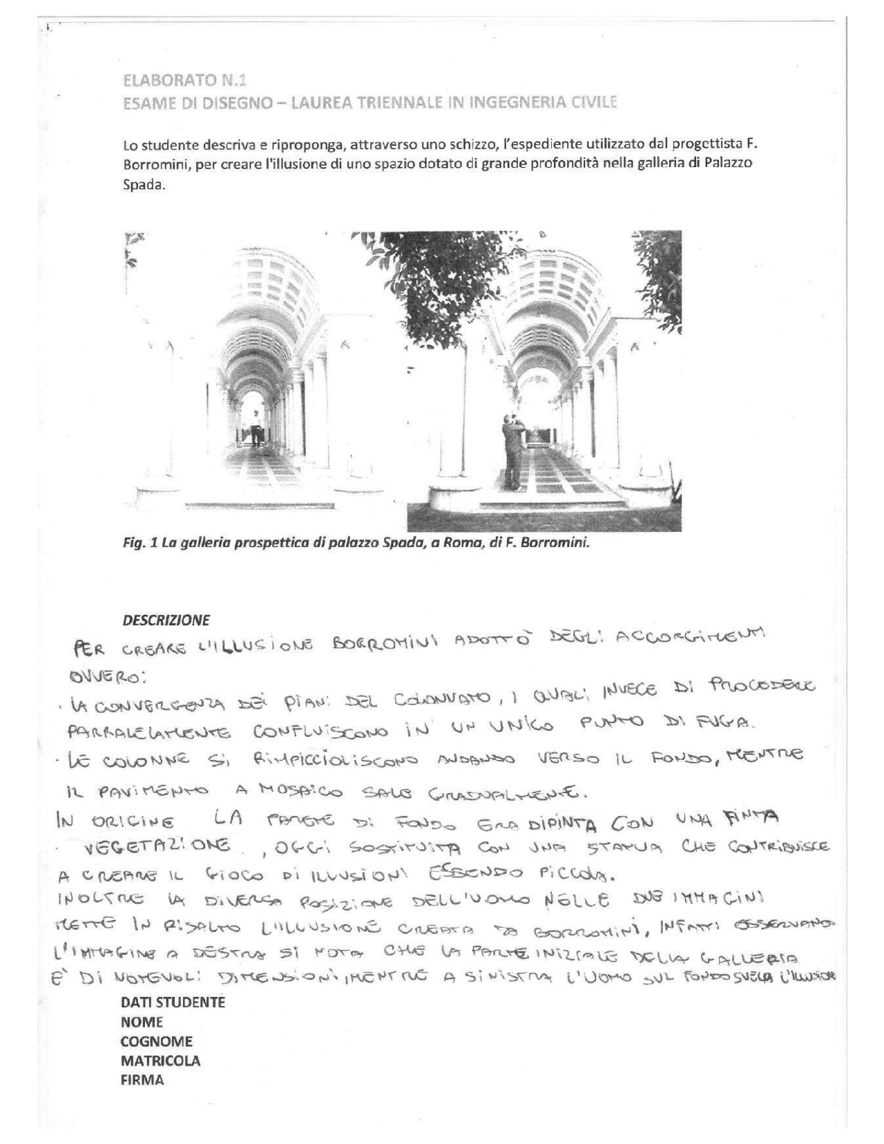 Elaborato 1 Disegno Corretto E Superato Esercizi Di Disegno Docsity