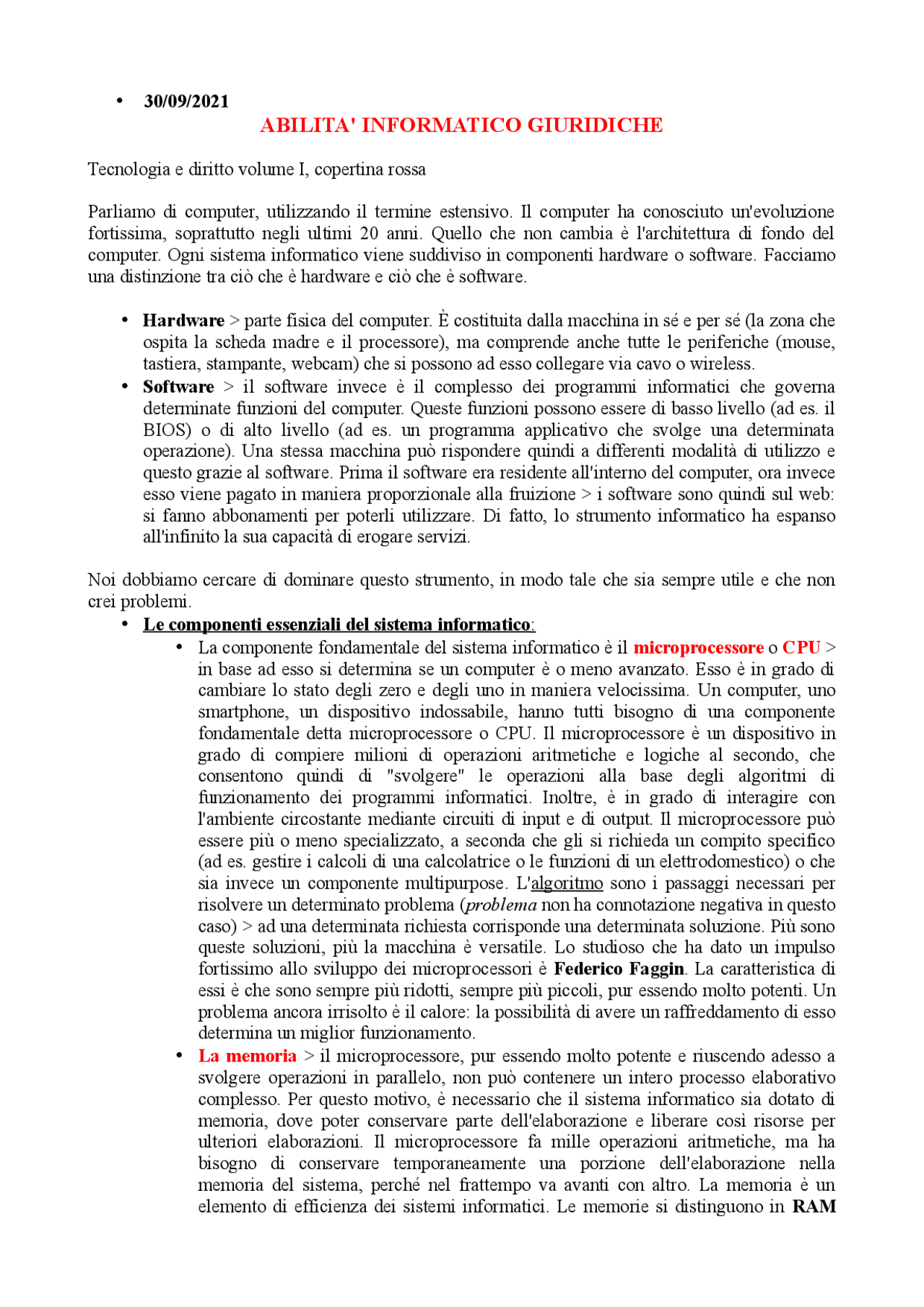 Abilità Giuridico Informatiche Appunti Di Informatica Giuridica Docsity