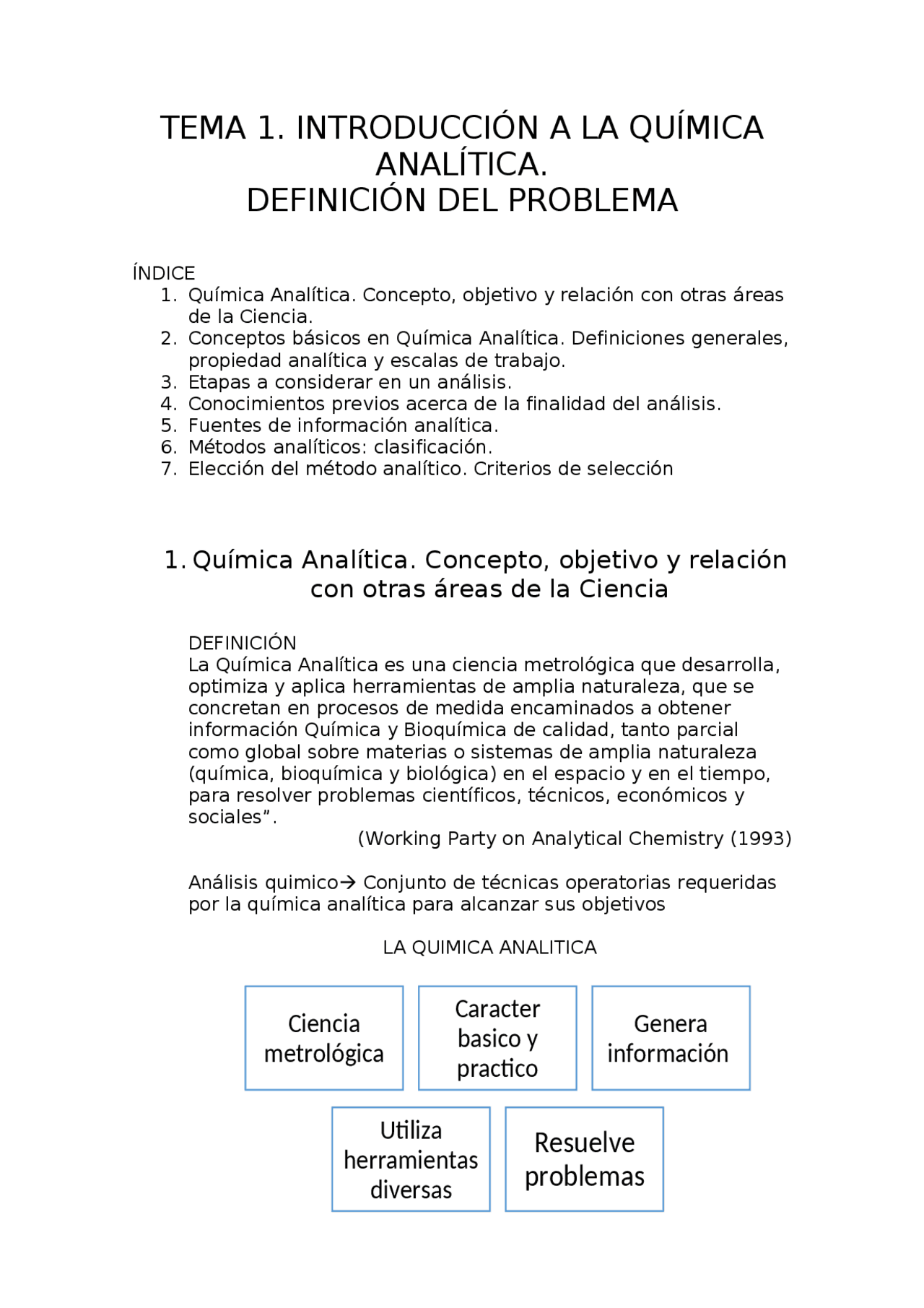Tema 1 Quimica Analitica Docsity