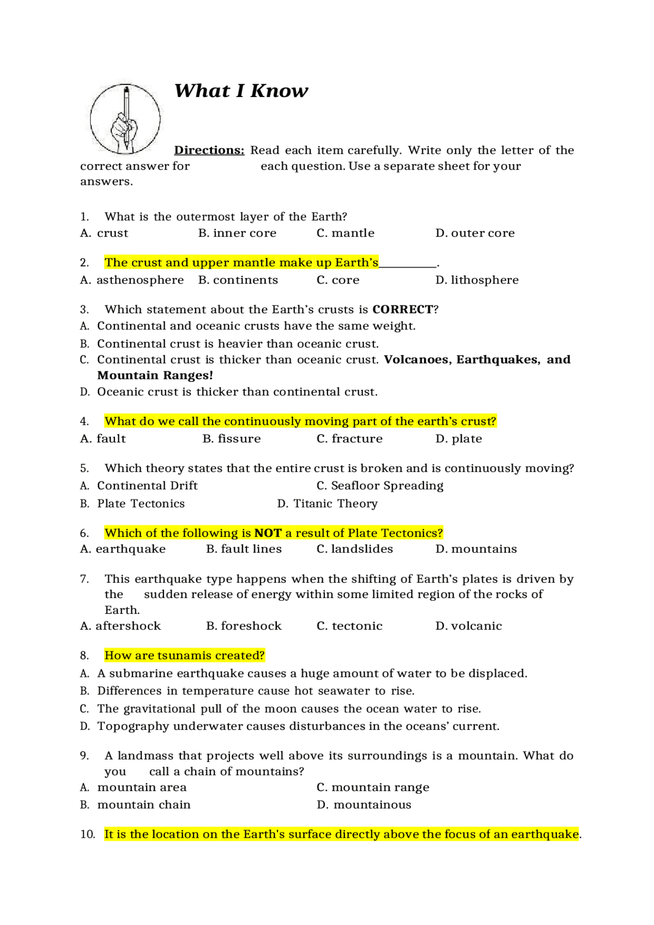 Activity In Science Docsity