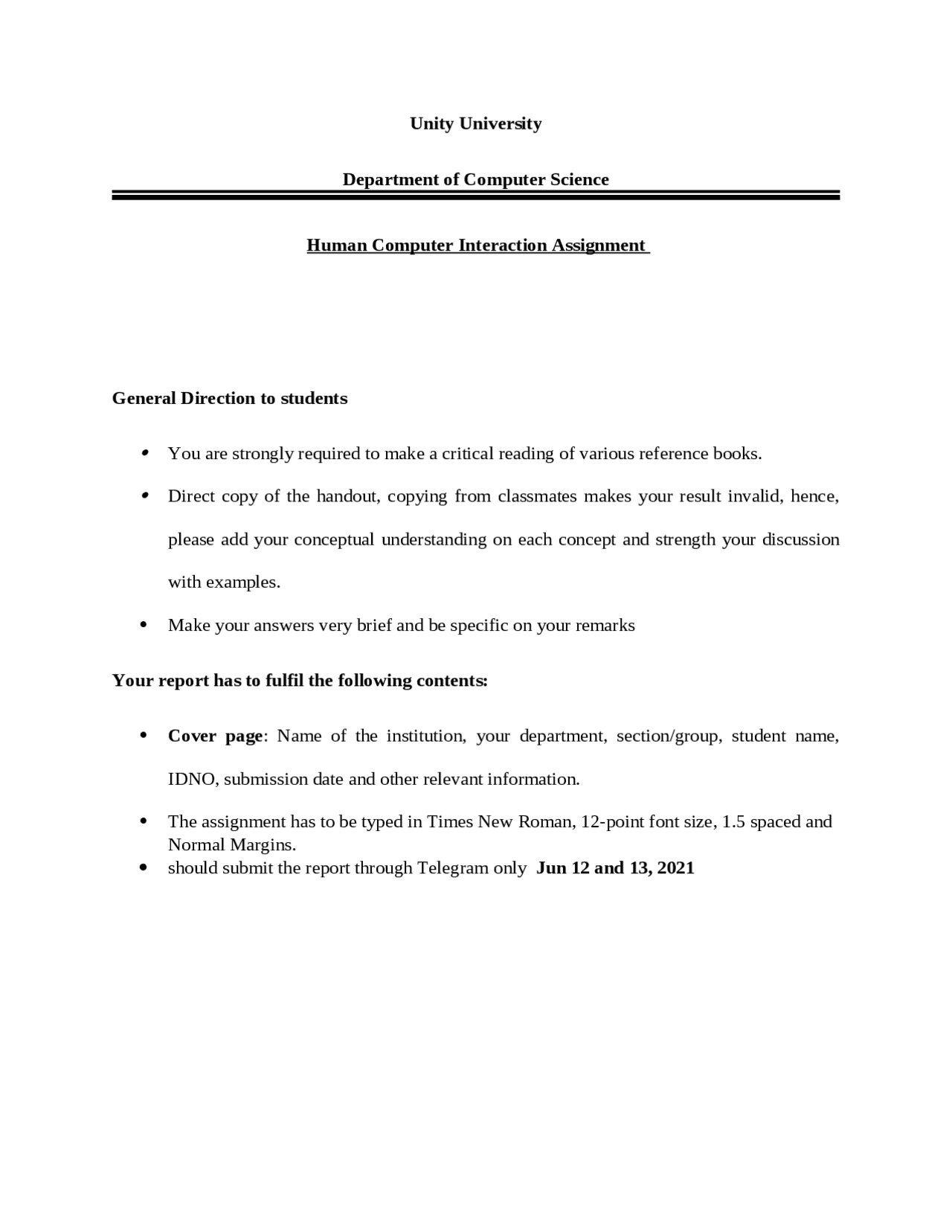 Human Computer Interaction Docsity