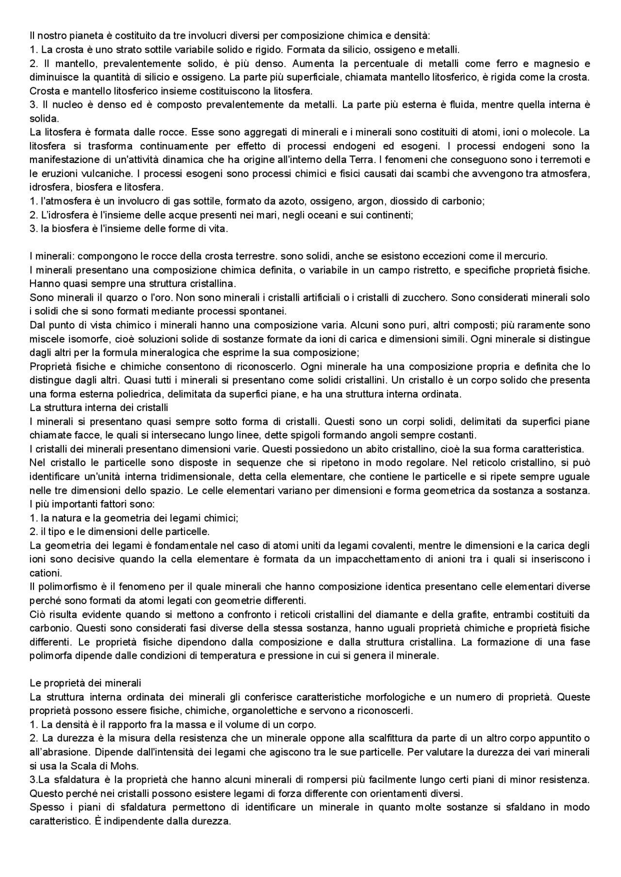 Terra Rocce E Minerali Docsity
