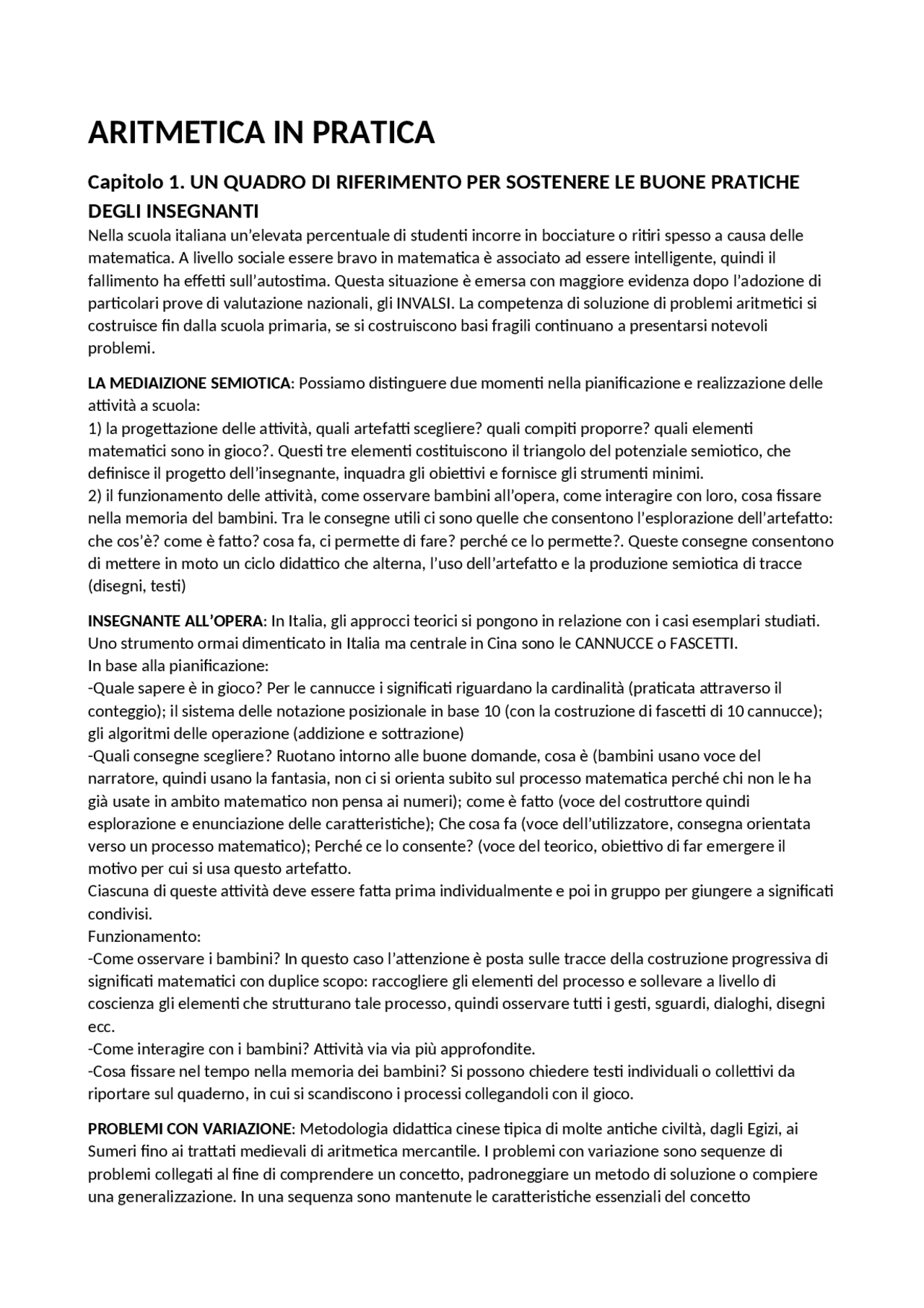 Riassunto Aritmetica In Pratica Docsity