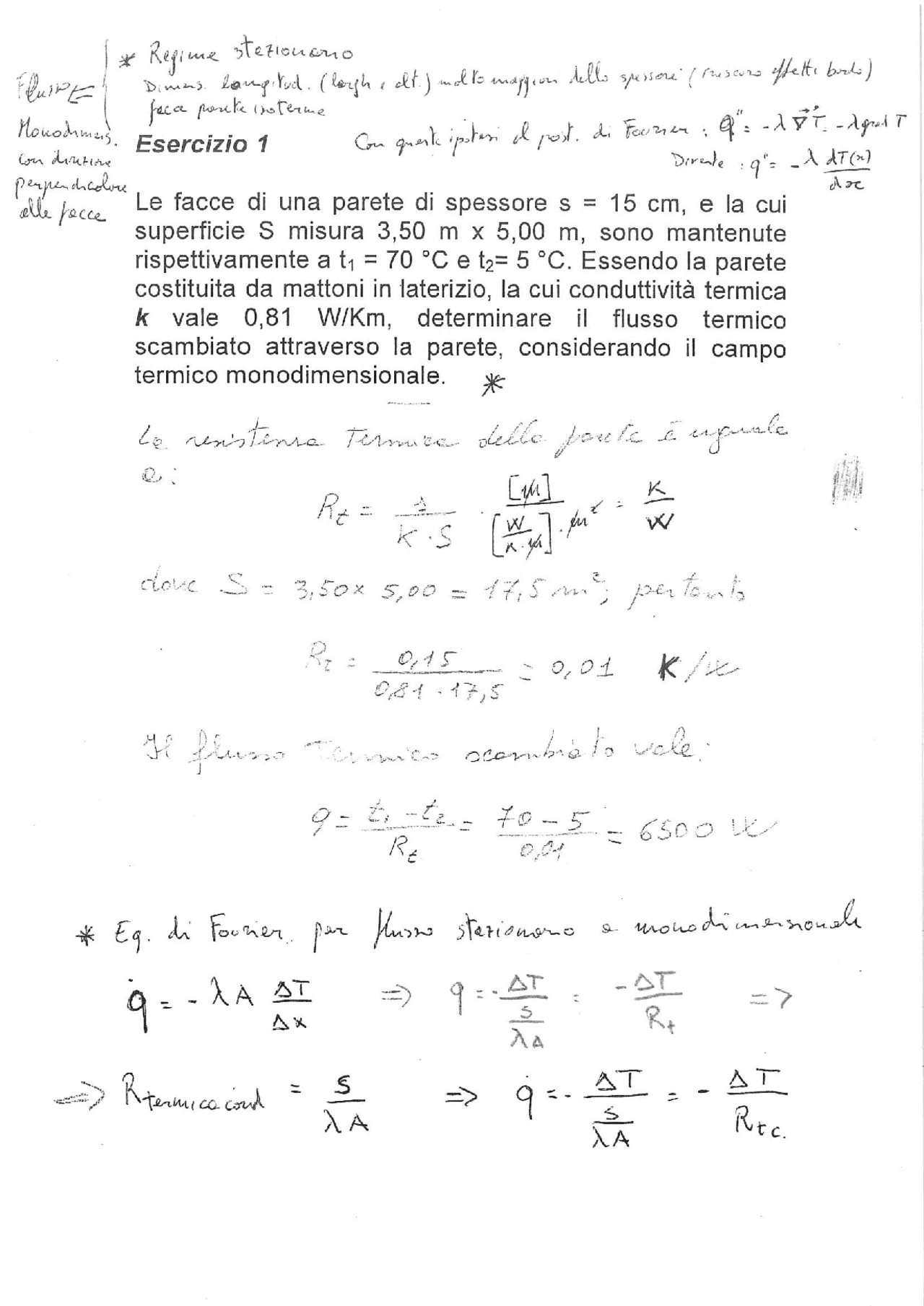 Esercizi di fisica tecnica - Docsity