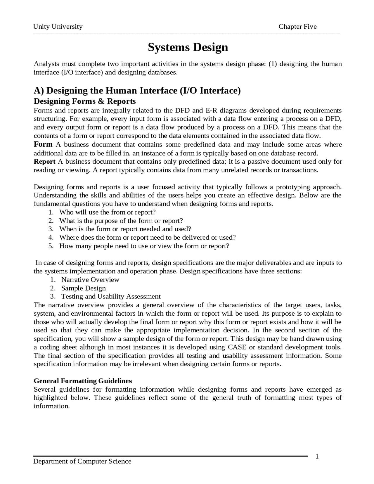 System Analysis And Design Docsity