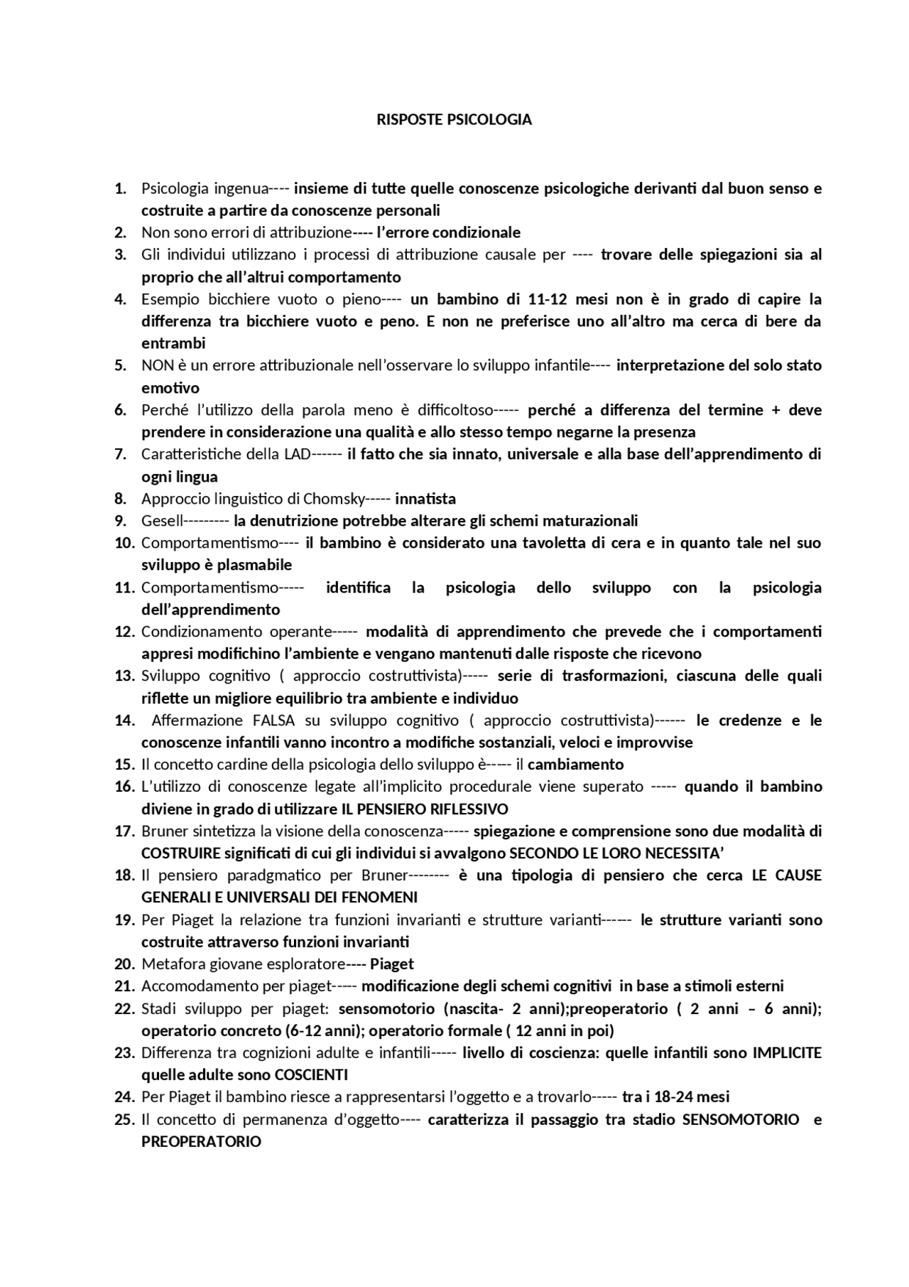 Psicologia 24 Cfu Paniere Docsity