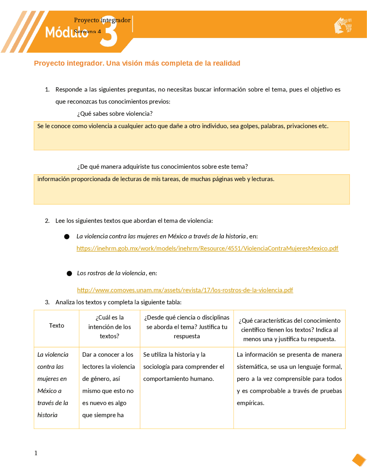 actividad integradora | Guías, Proyectos, Investigaciones de Lengua y ...