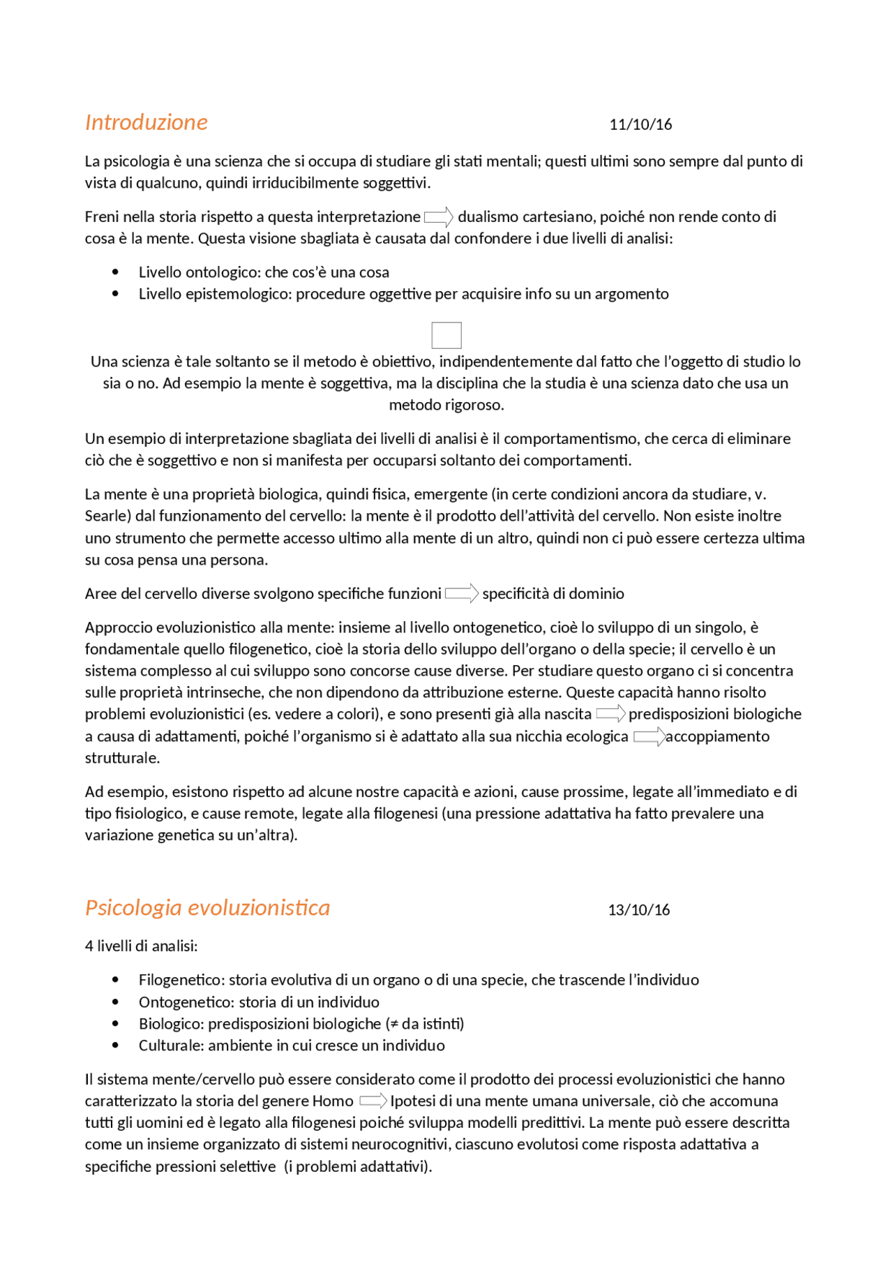 Appunti Lezioni Psicologia Generale Docsity