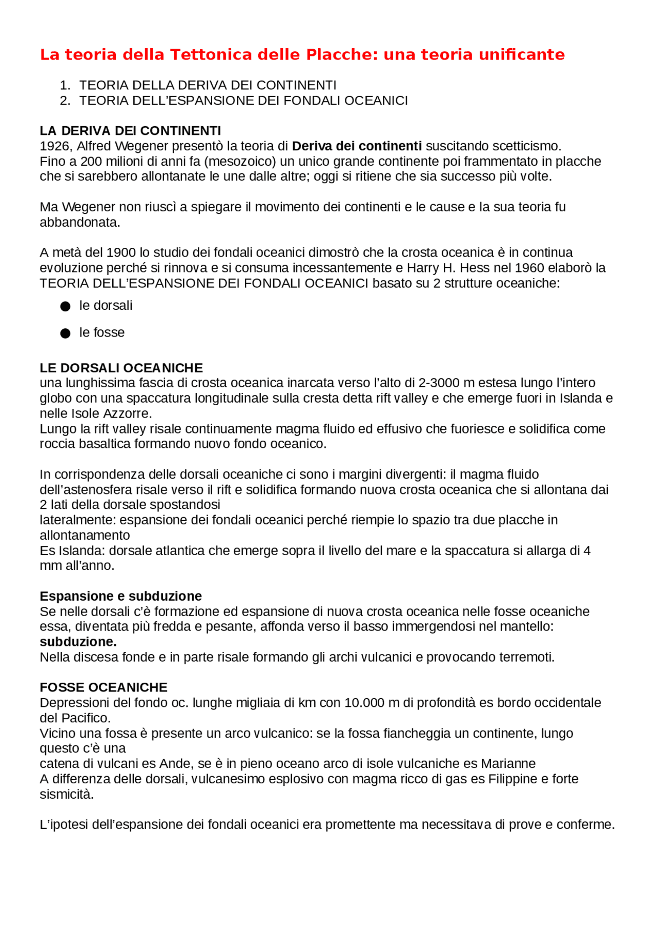 La Tettonica Delle Placche Docsity