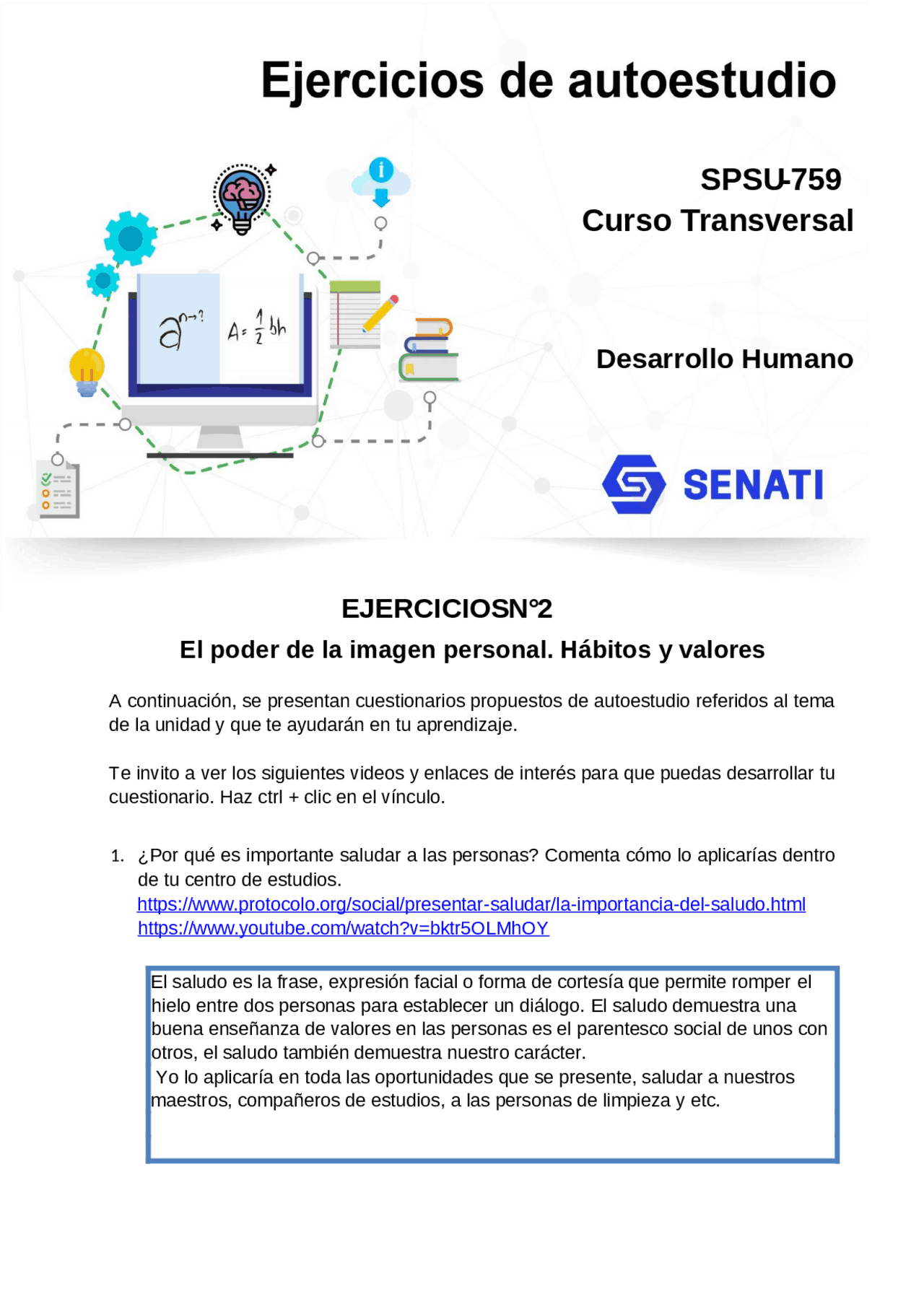 Desarrollo Humano Ejercicio Resuelto Docsity