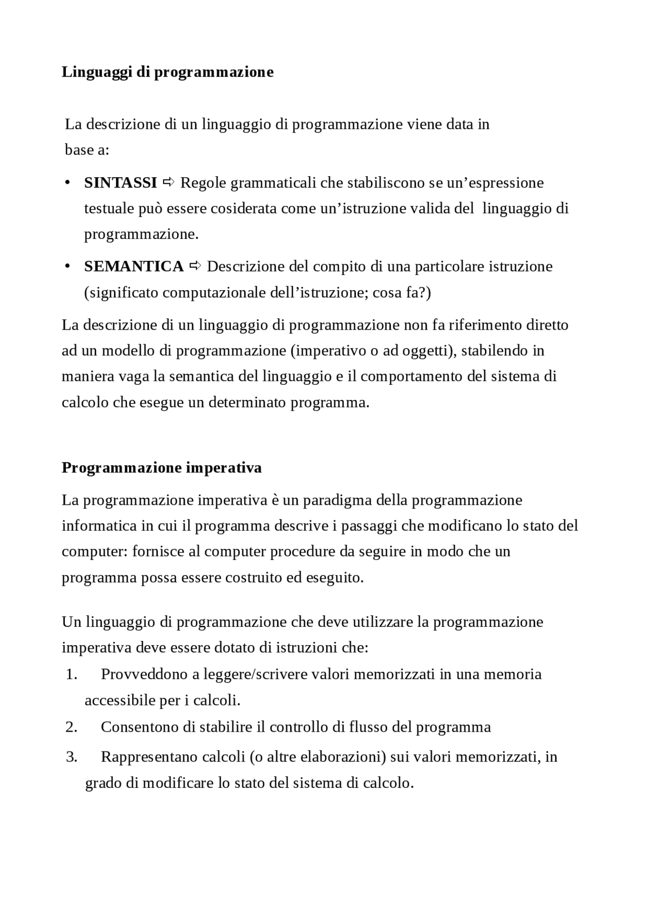 Linguaggi Di Programmazione Docsity