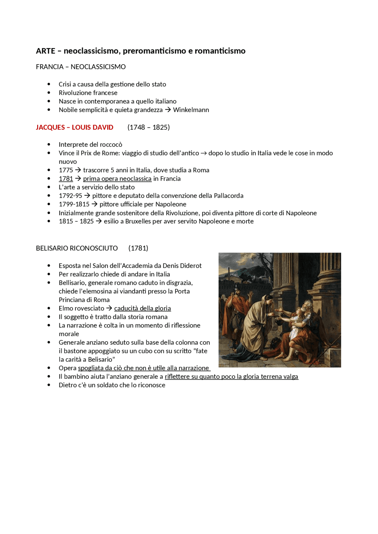 Neoclassicismo E Preromanticismo Docsity
