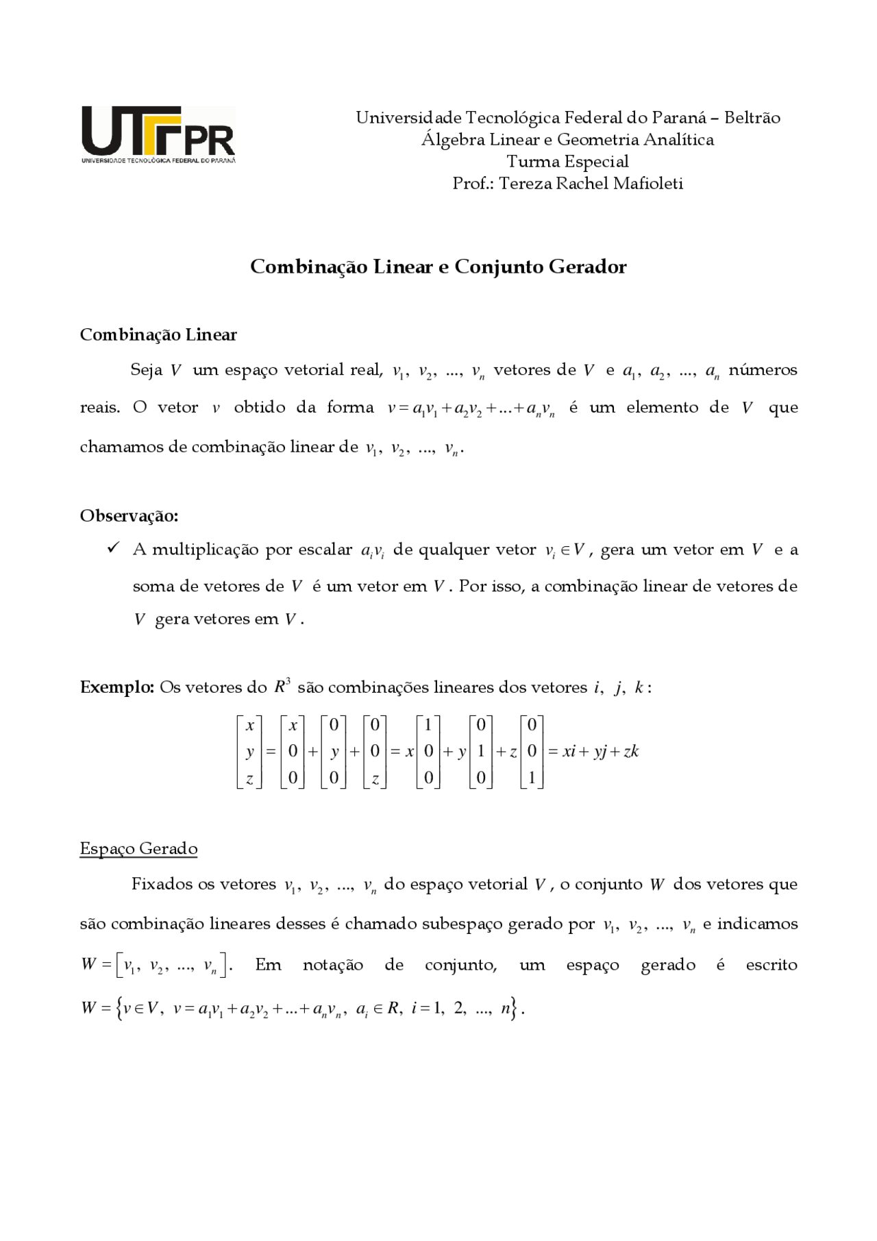 Lista Geometria Analitica Docsity