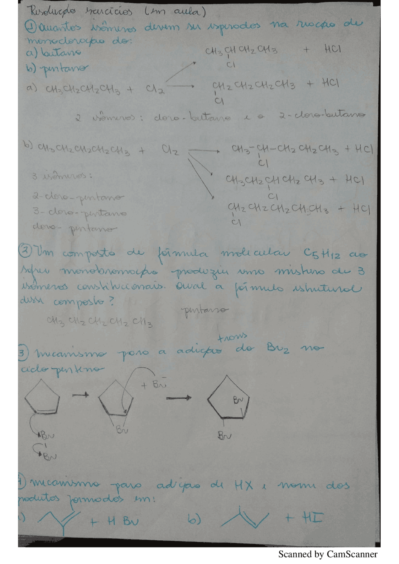 Exercícios De Química Orgânica Docsity