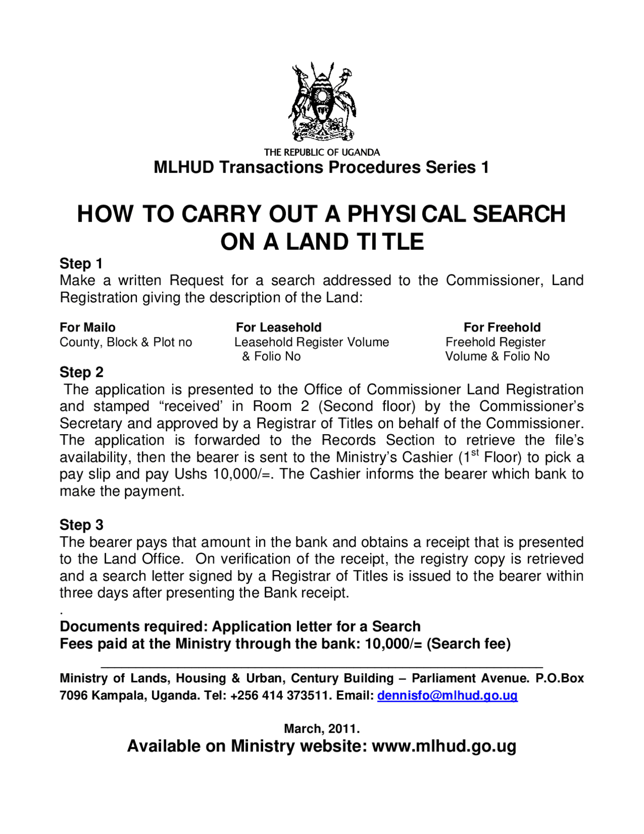 How to carry out a search on a land title - Docsity